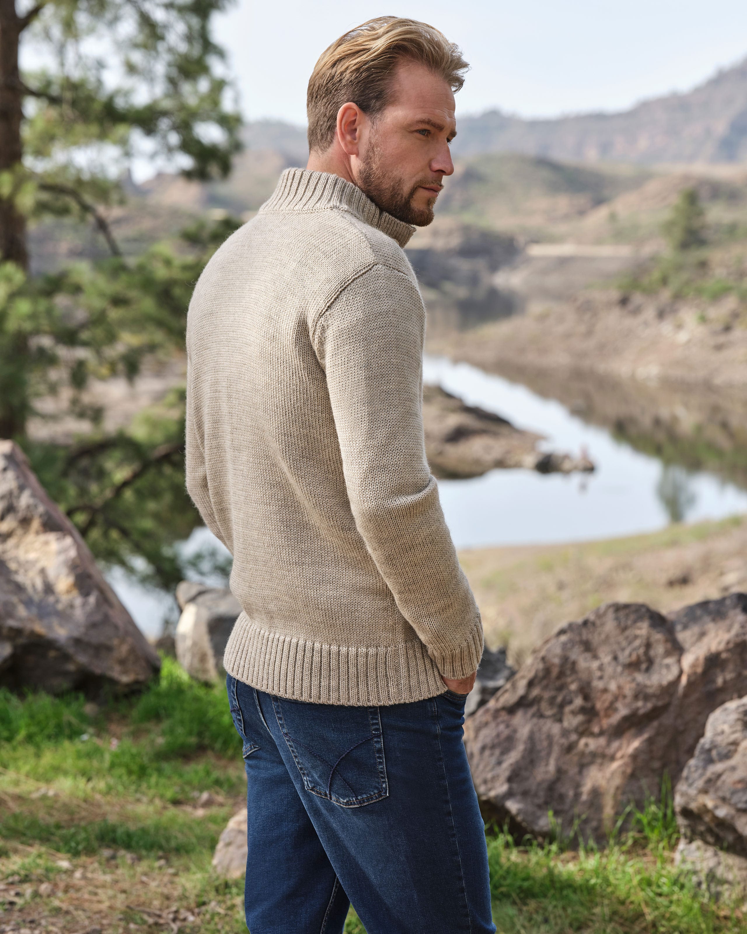 Oatmeal | 100% Pure Wool Button Everyday Cardigan | WoolOvers US