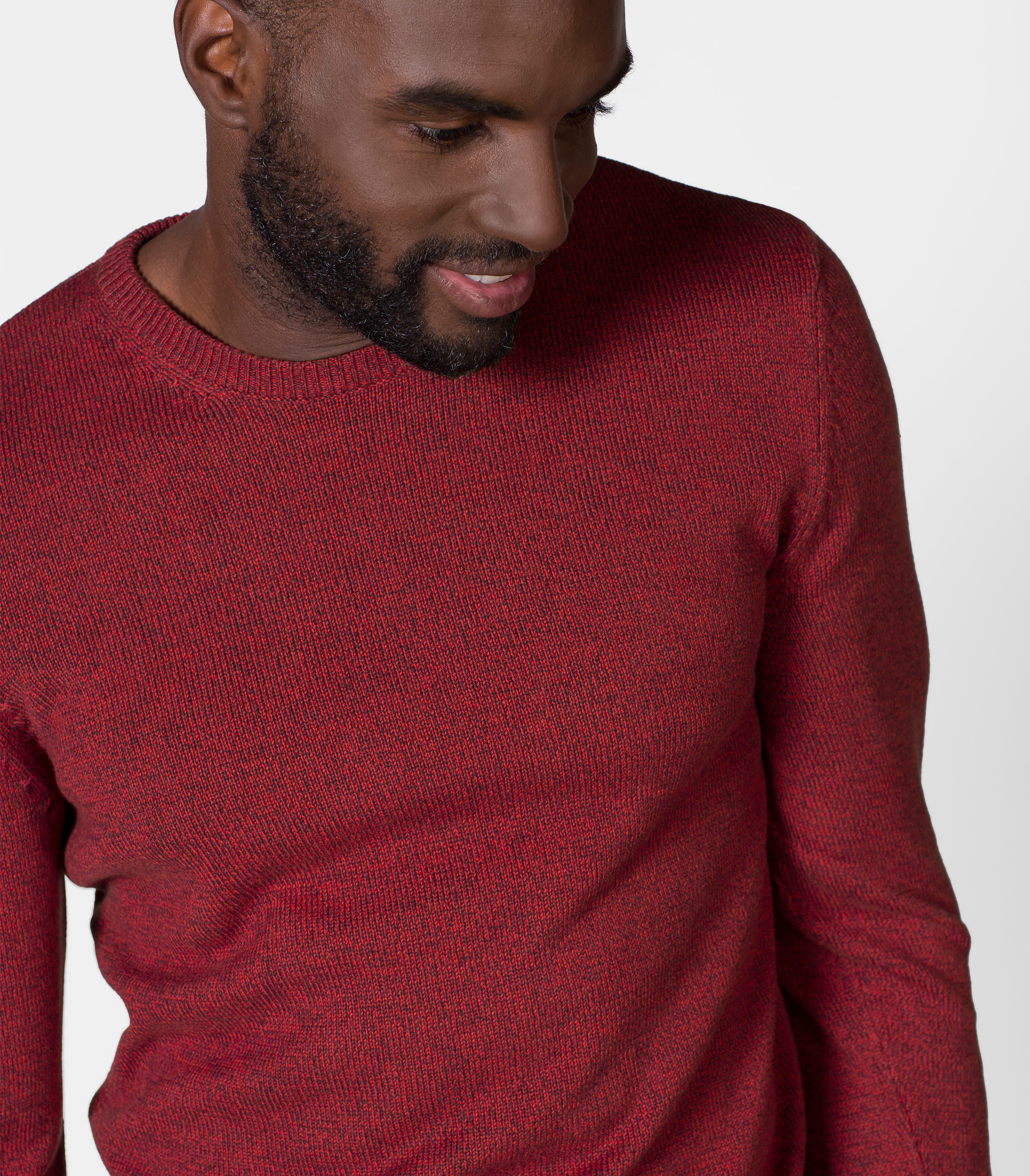 Garnet | Mens 100% Cotton Twist Crew Neck Sweater | WoolOvers US