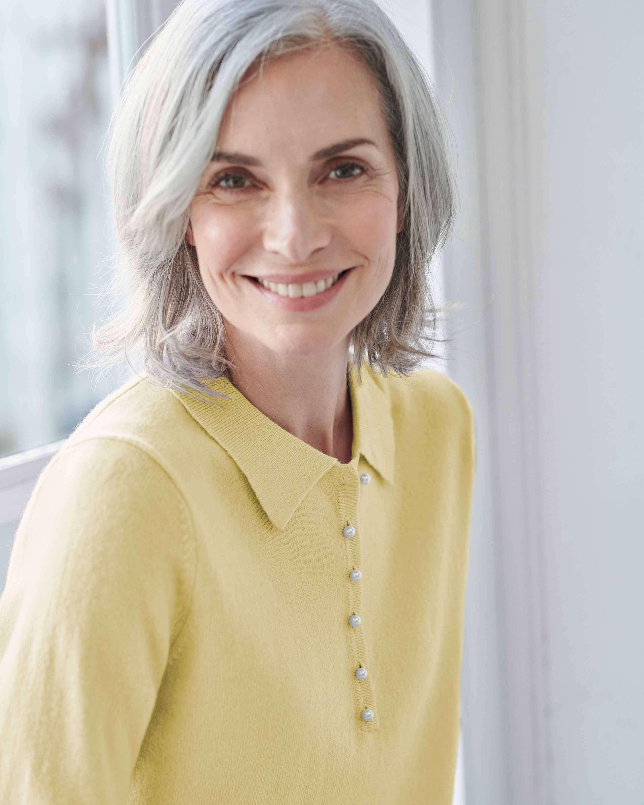 Light Primrose | Cashmere & Merino Knitted Polo Shirt | WoolOvers AU