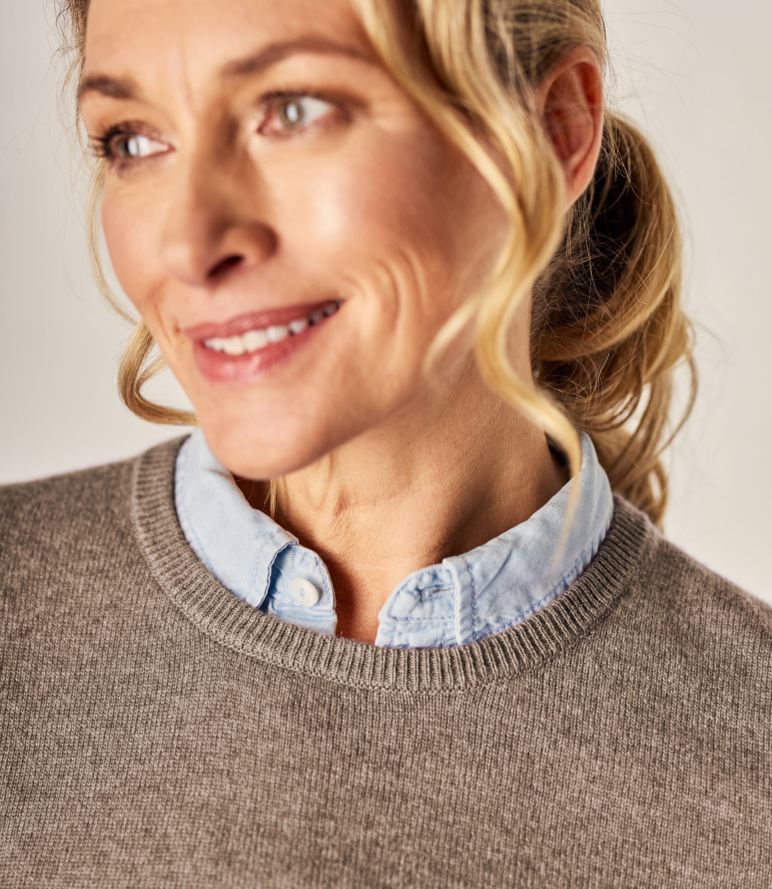 Pepper Womens Cashmere And Merino Crew Neck Knitted Jumper Woolovers Au