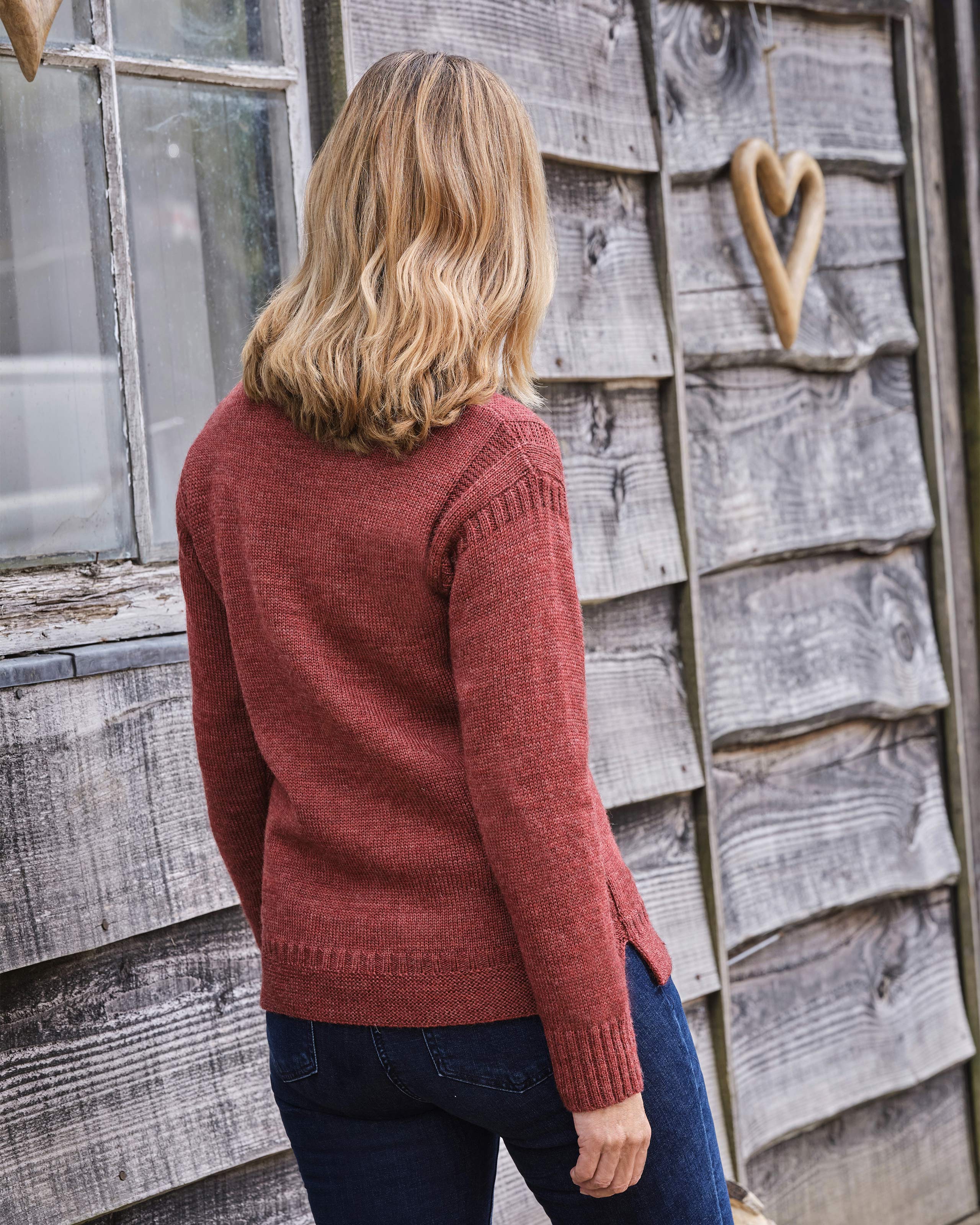 Soft Raspberry | 100% Pure Wool Guernsey Jumper | WoolOvers UK