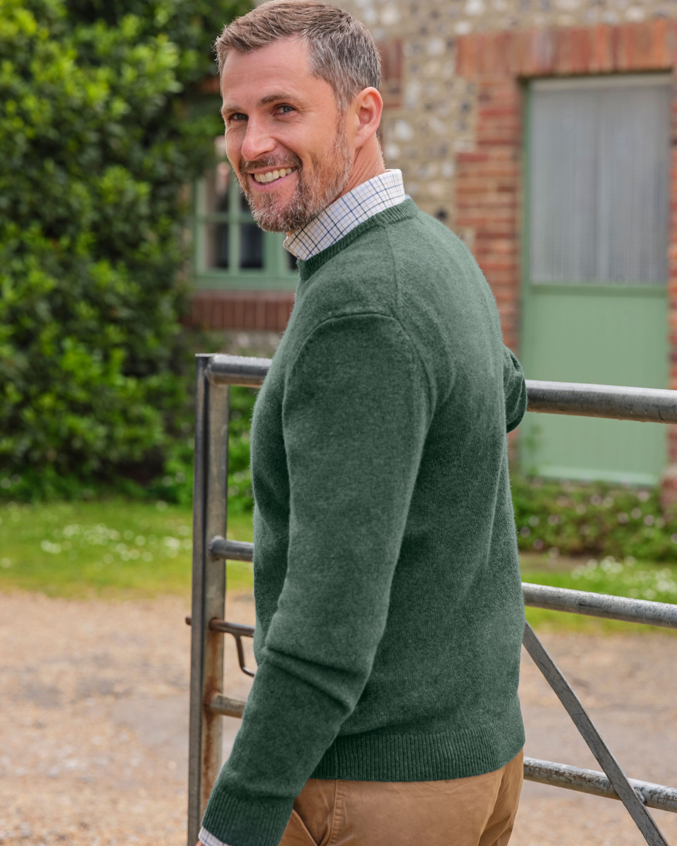 Dark Green Marl Pure Lambswool | Lambswool Classic Crew