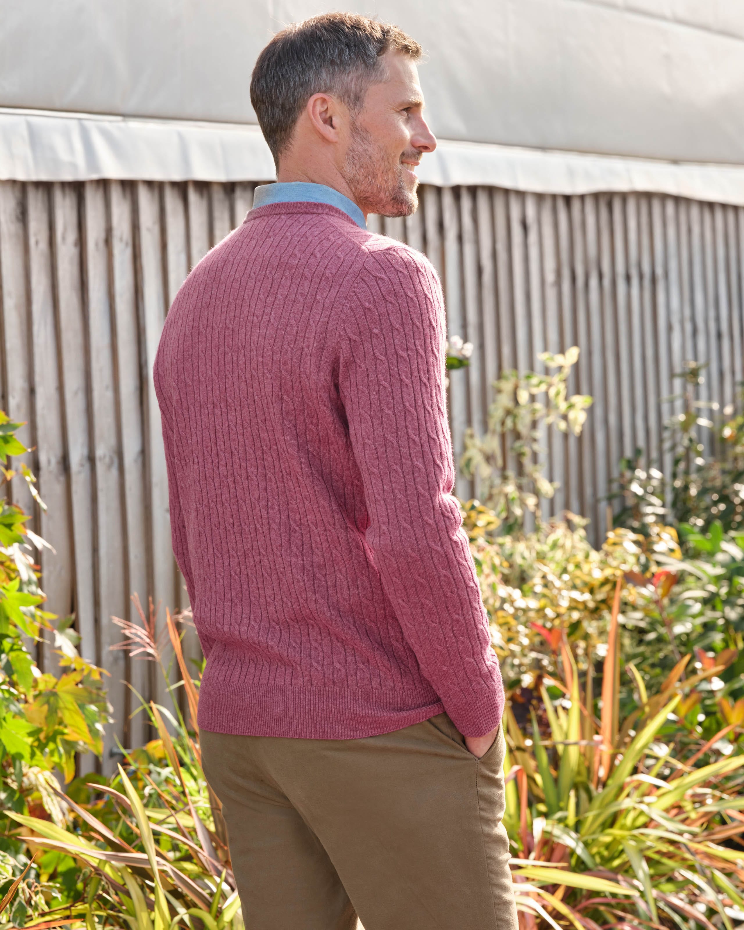 Light Berry | Cashmere & Merino Cable Jumper | WoolOvers AU