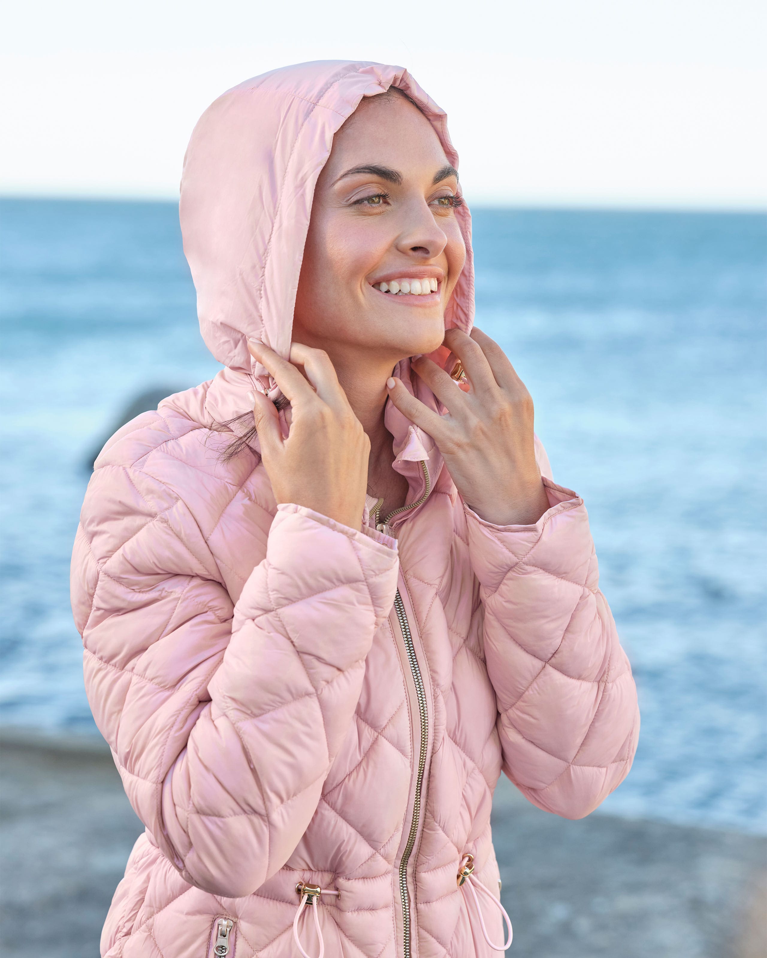 Dusky Pink | Orkney Puffer Jacket | WoolOvers UK