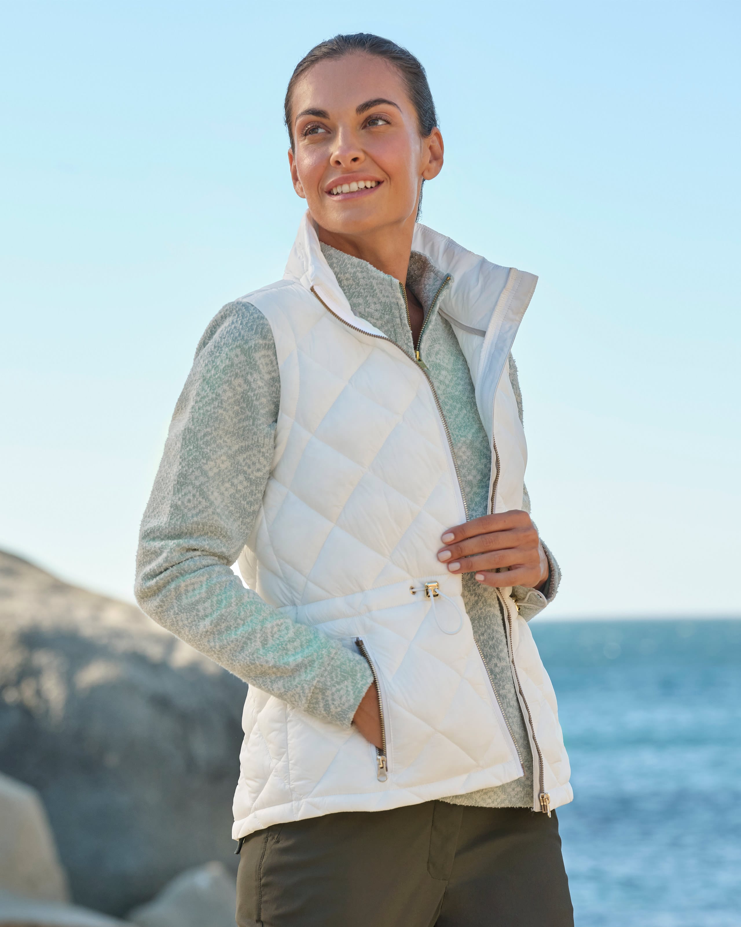Cream | Argyll Puffer Gilet | WoolOvers UK