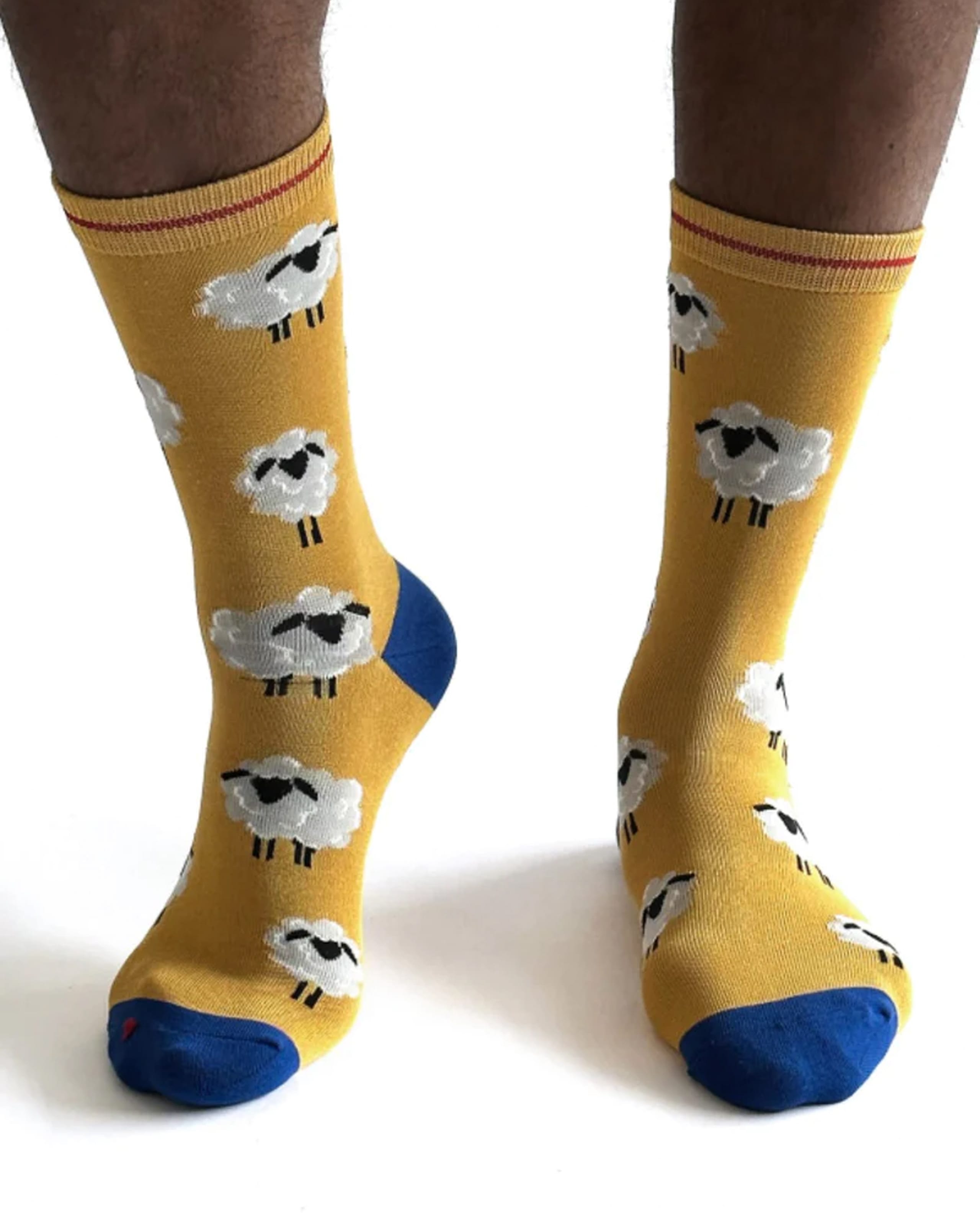 Yellow | Mens Elliot Sheep Bamboo Socks | WoolOvers UK