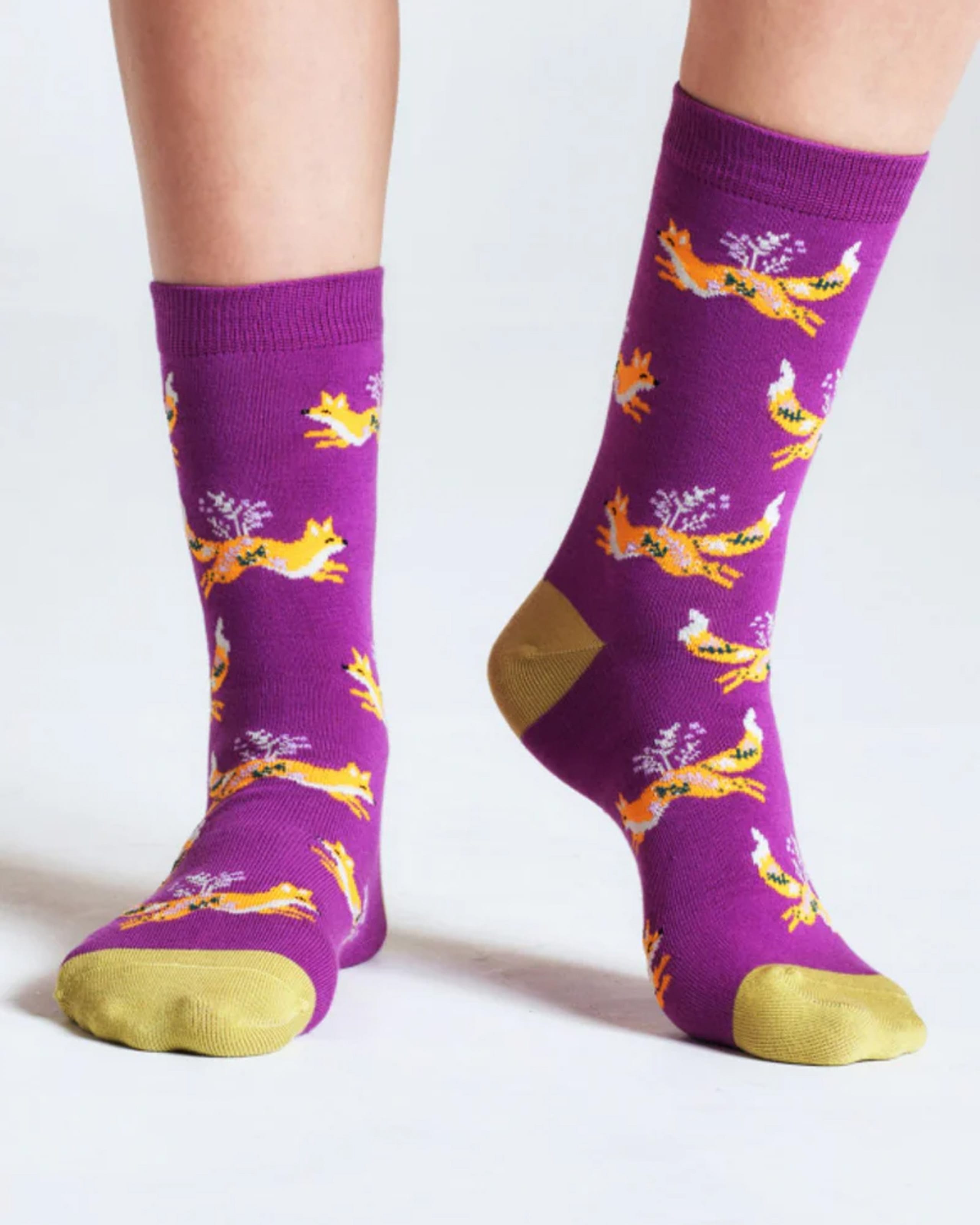 Magenta Pink | Womens Bess Fox Bamboo Socks | WoolOvers UK