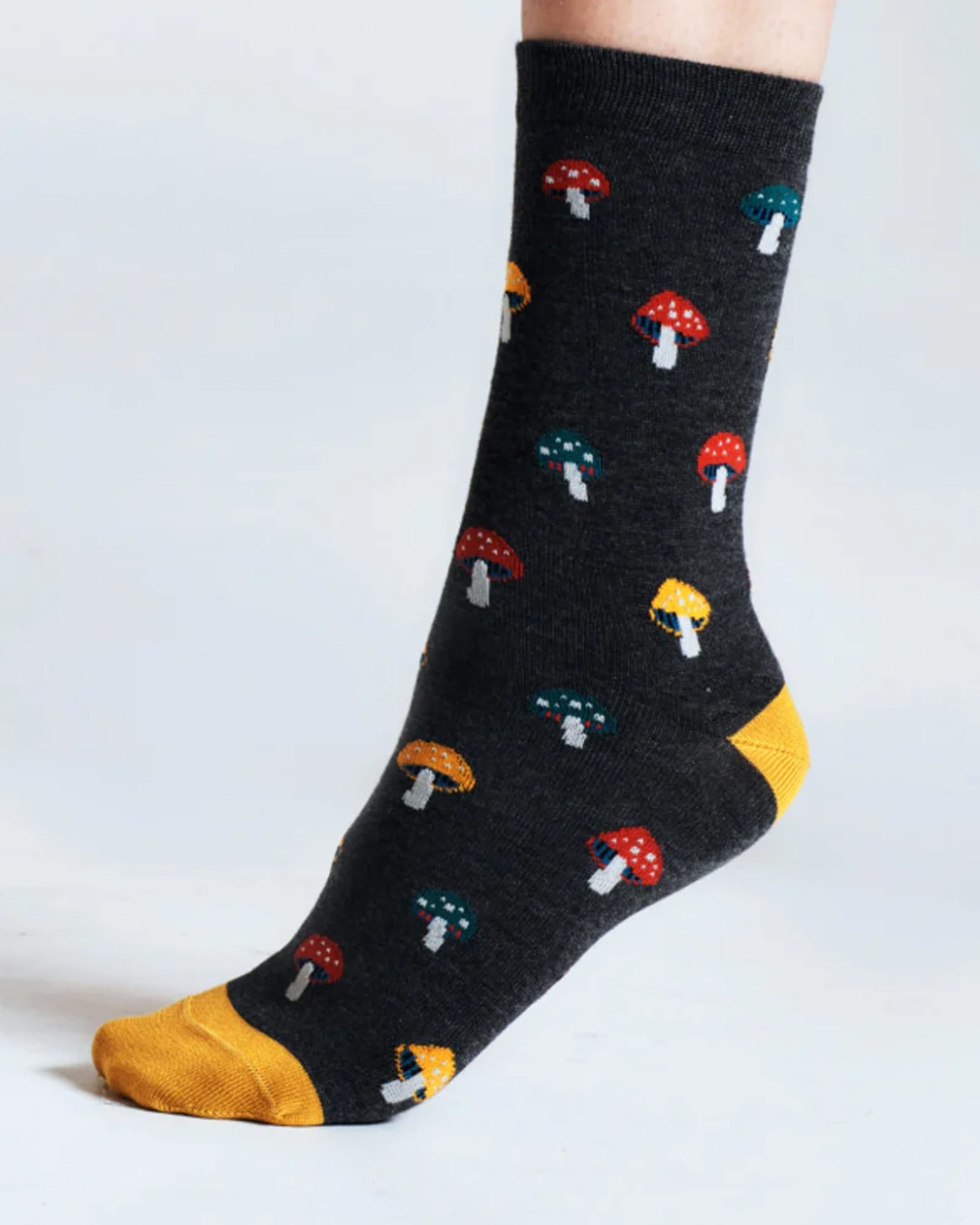 Grey | Womens Valeriana Mushroom Bamboo Socks | WoolOvers US