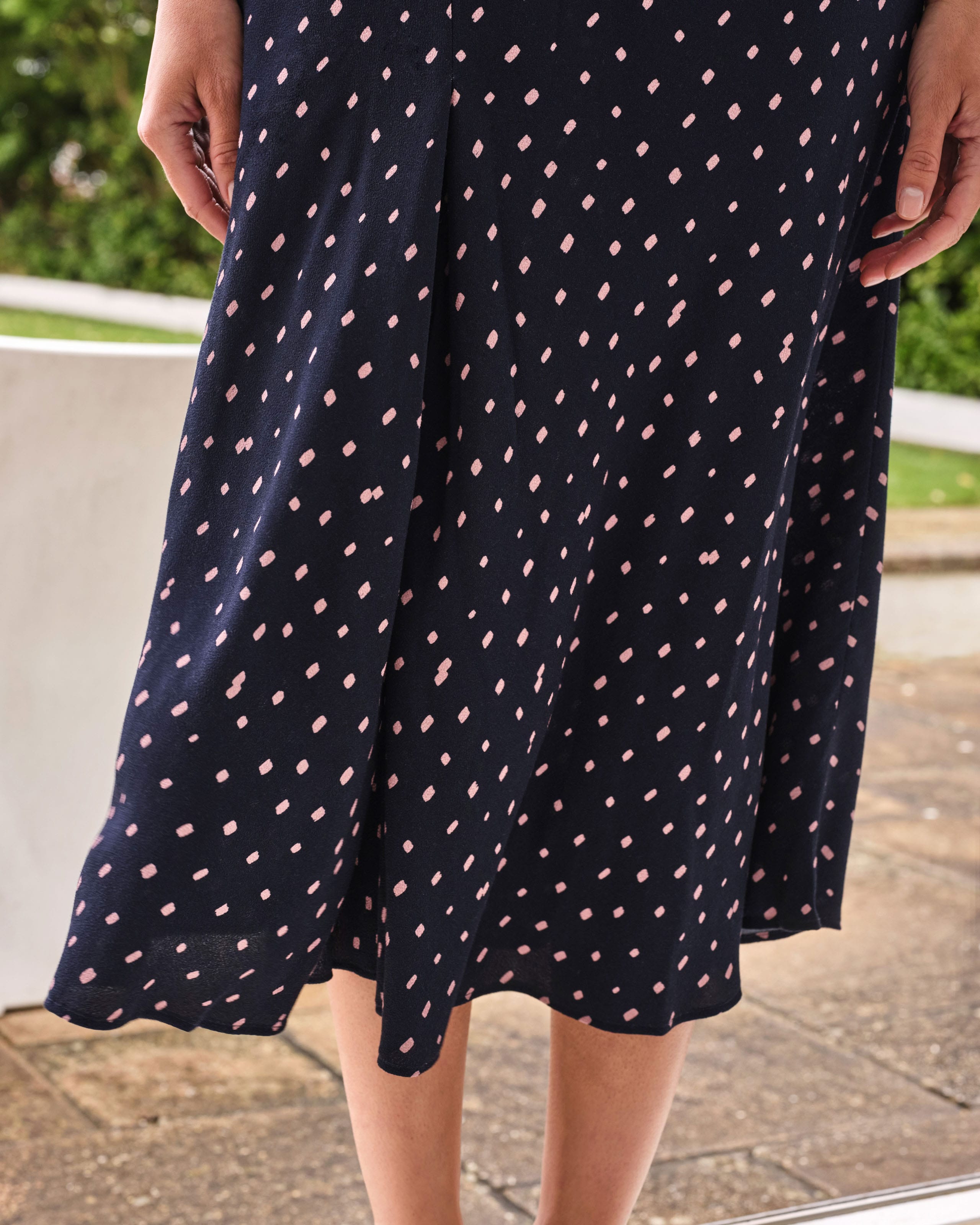 Navy/Pink | Flippy Printed Skirt | WoolOvers UK