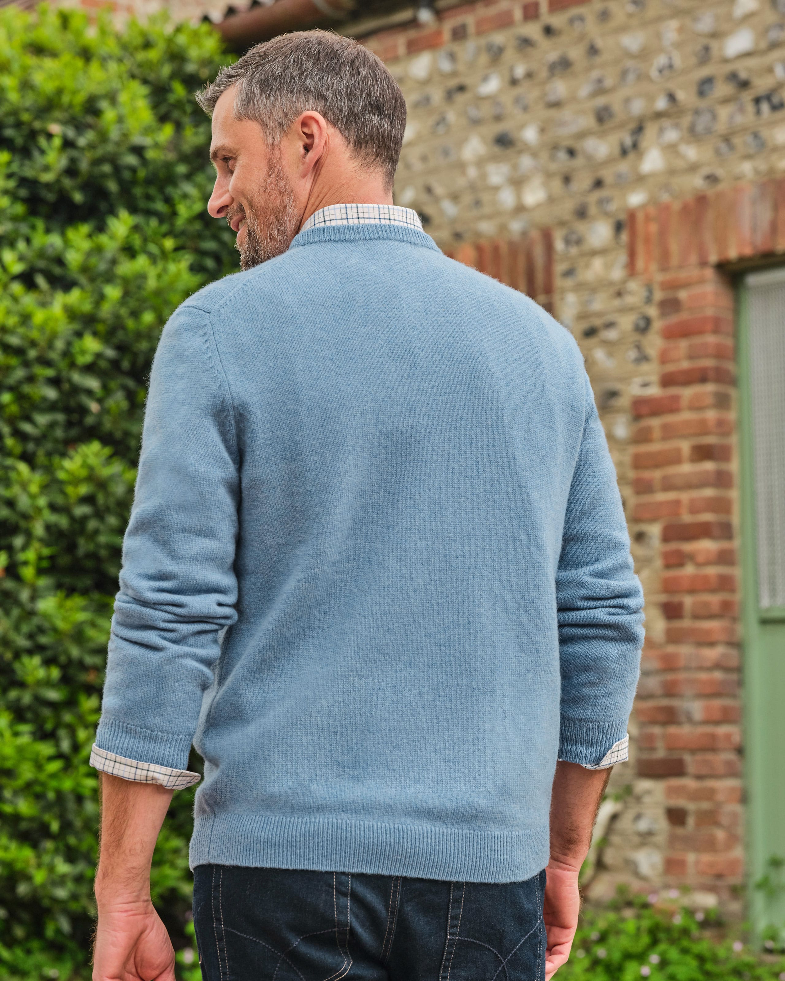 Fresh Blue | Cashmere Merino Crew Neck Jumper | WoolOvers AU