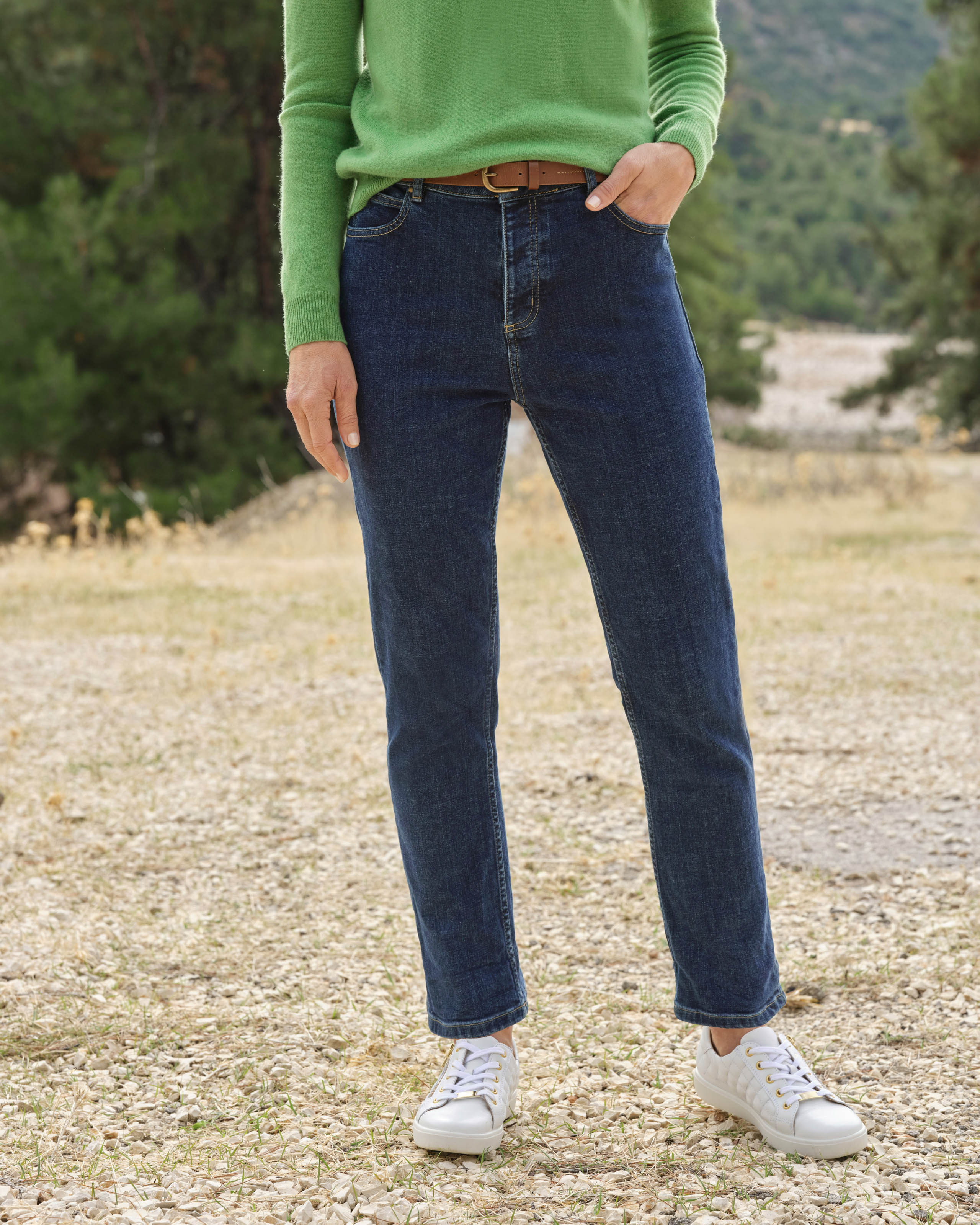 Dark Indigo Blue | Essential Organic Cotton Slim Straight Jeans ...