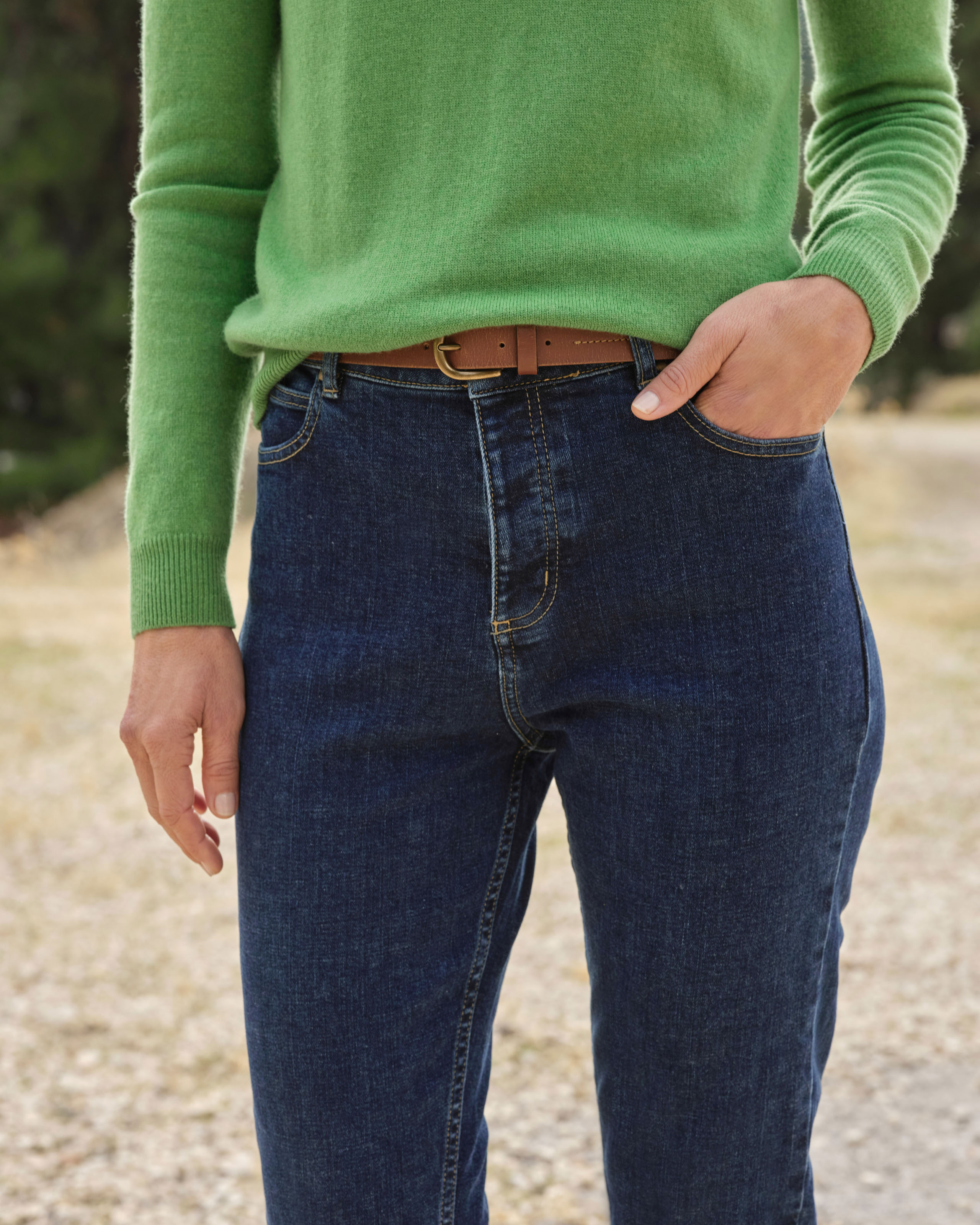 Dark Indigo Blue | Essential Organic Cotton Slim Straight Jeans ...