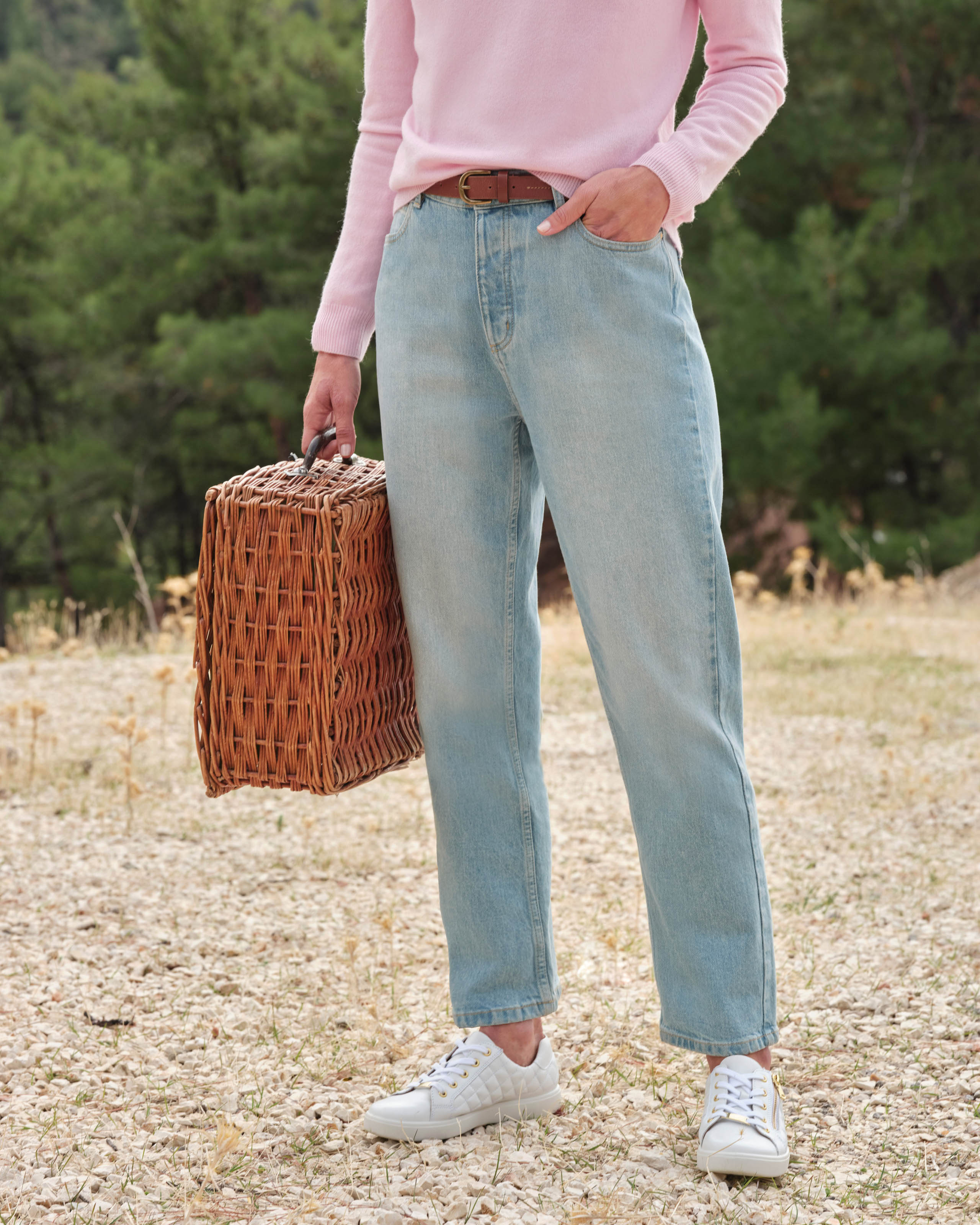 Vintage Blue | Essential Organic Cotton Boyfriend Jeans | WoolOvers UK