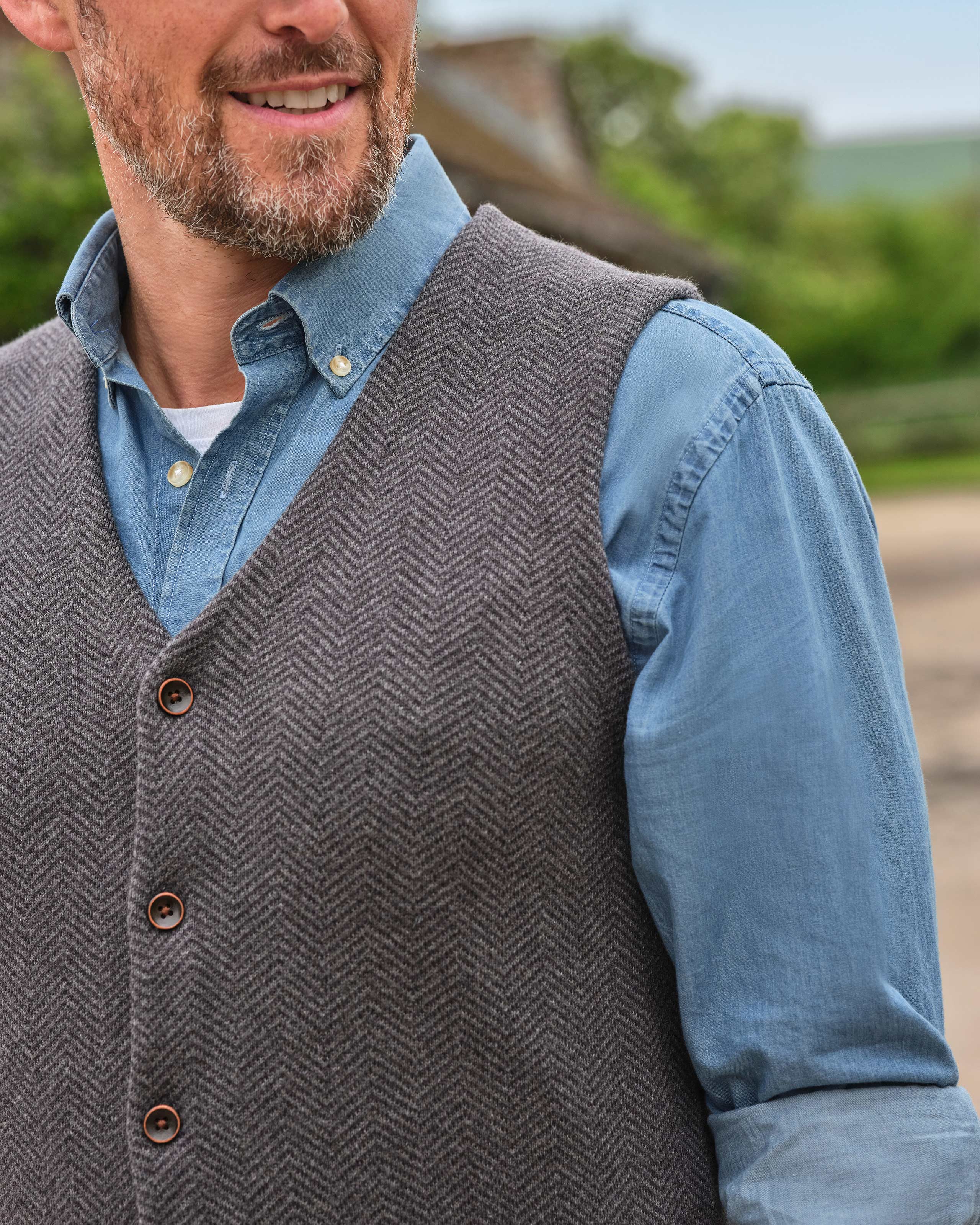 Charcoal | Organic Cotton Cashmere Vest | WoolOvers US