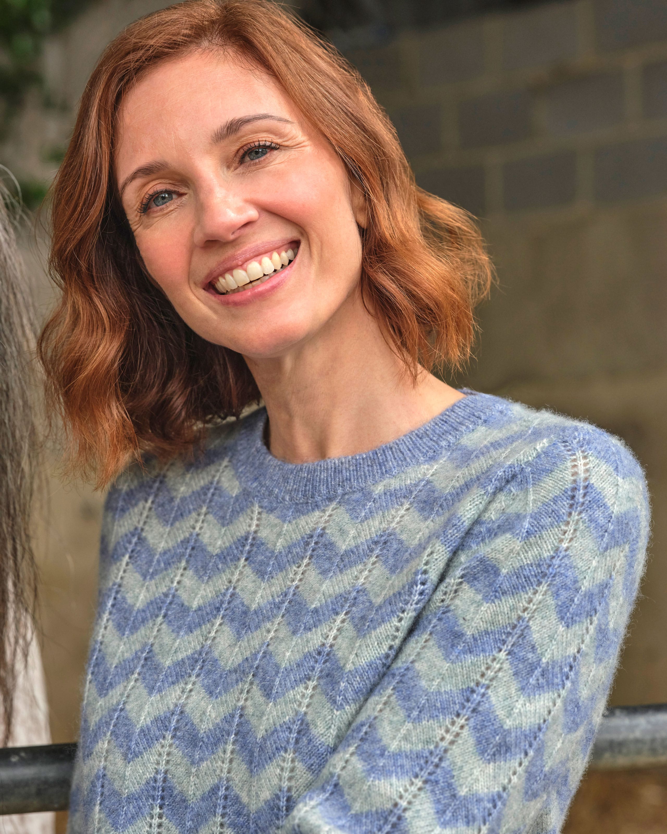 Denim Multi 50% Cotton 50% Wool | Super Soft Mono Stripe Jumper