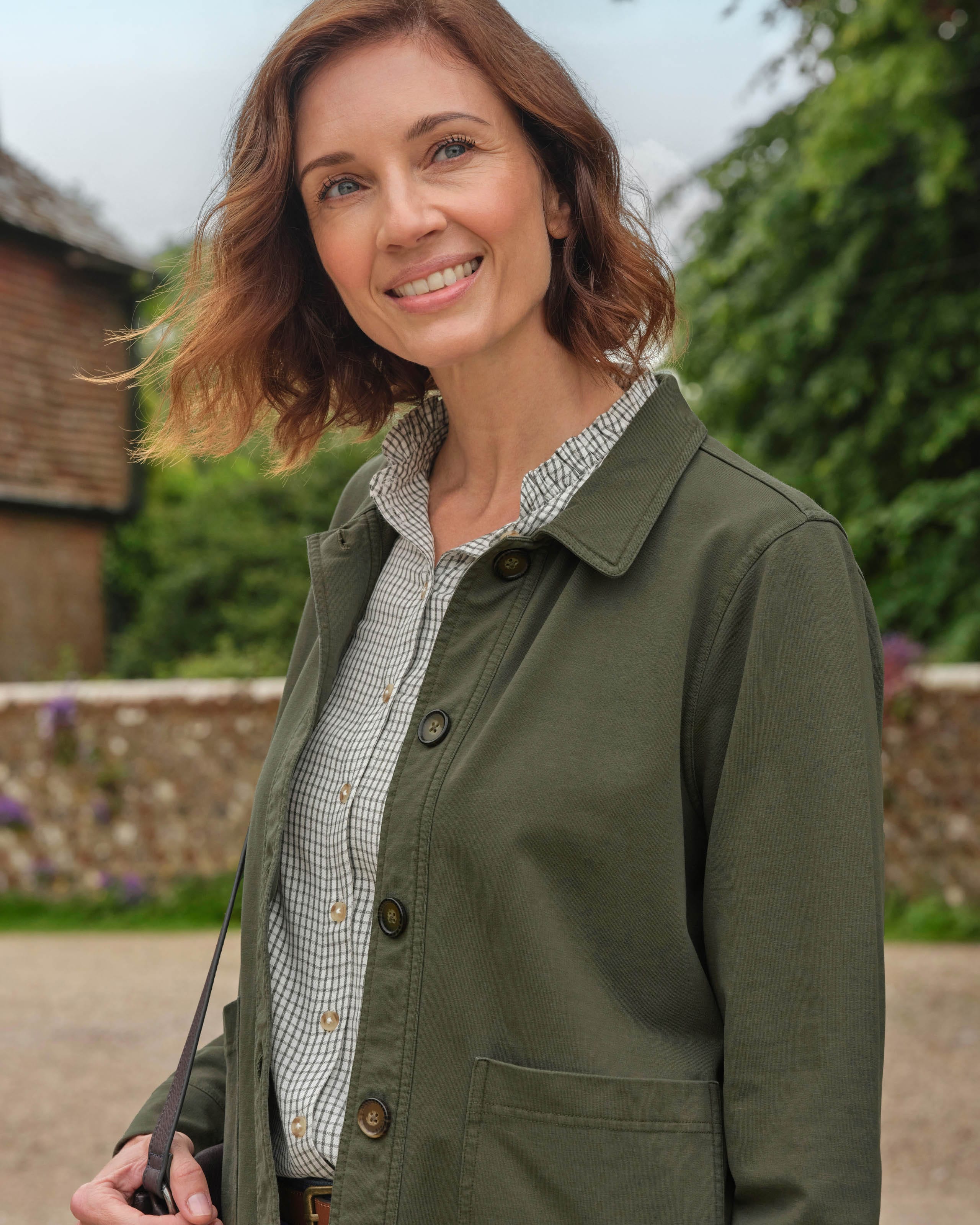 Washed Green | Patch Pocket Washed Jersey Jacket | WoolOvers AU