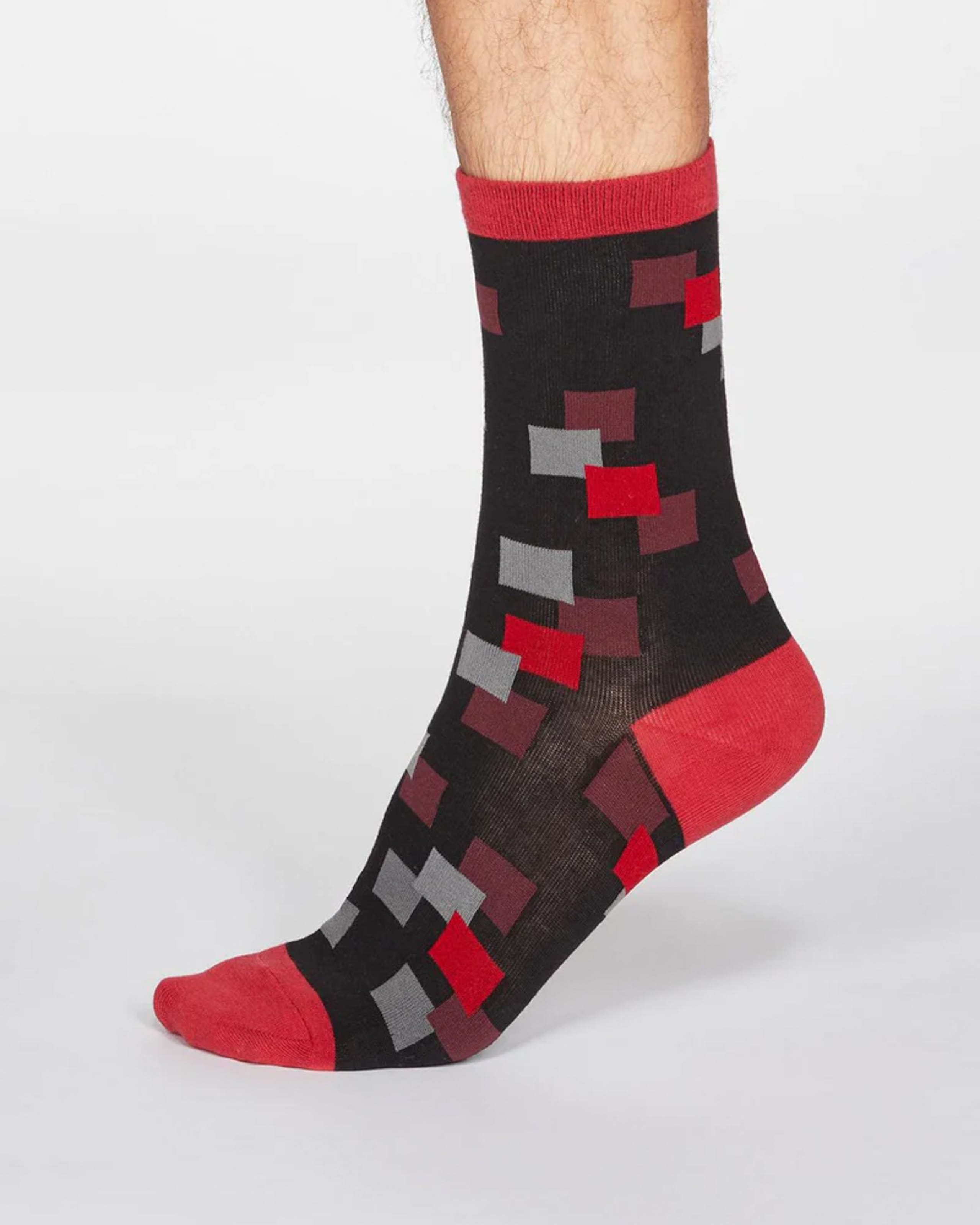 Schwarz | Evan Square Socks | WoolOvers DE