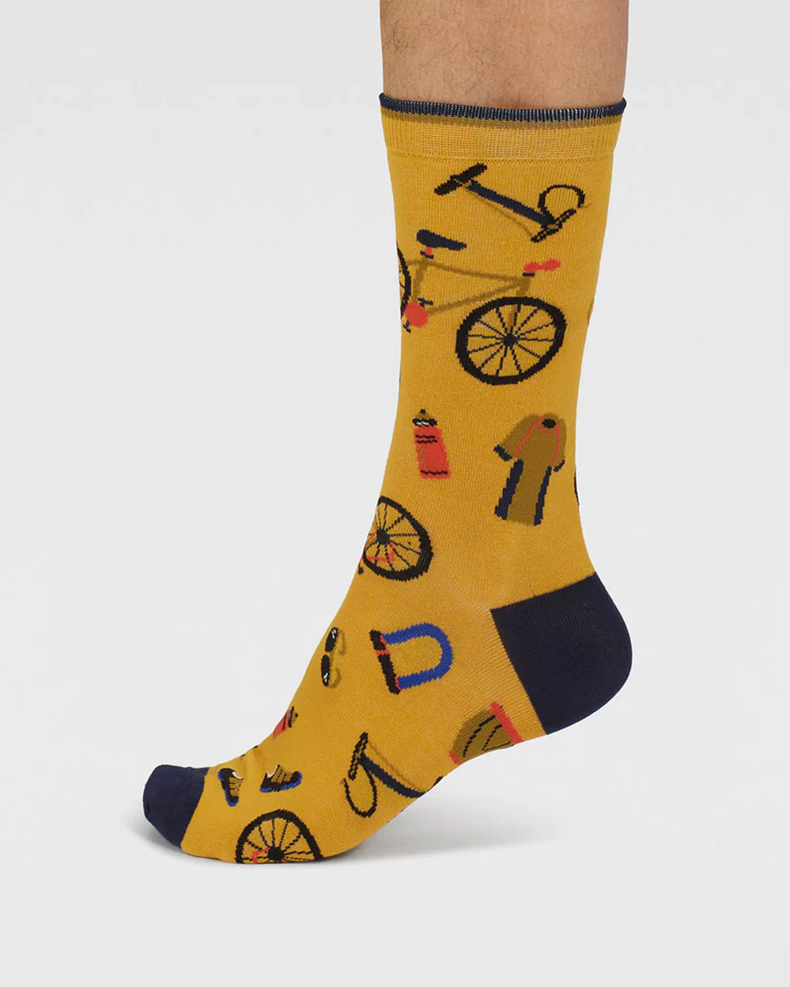 Cumin Yellow | Griffen Bike Parts Organic Cotton Socks | WoolOvers US
