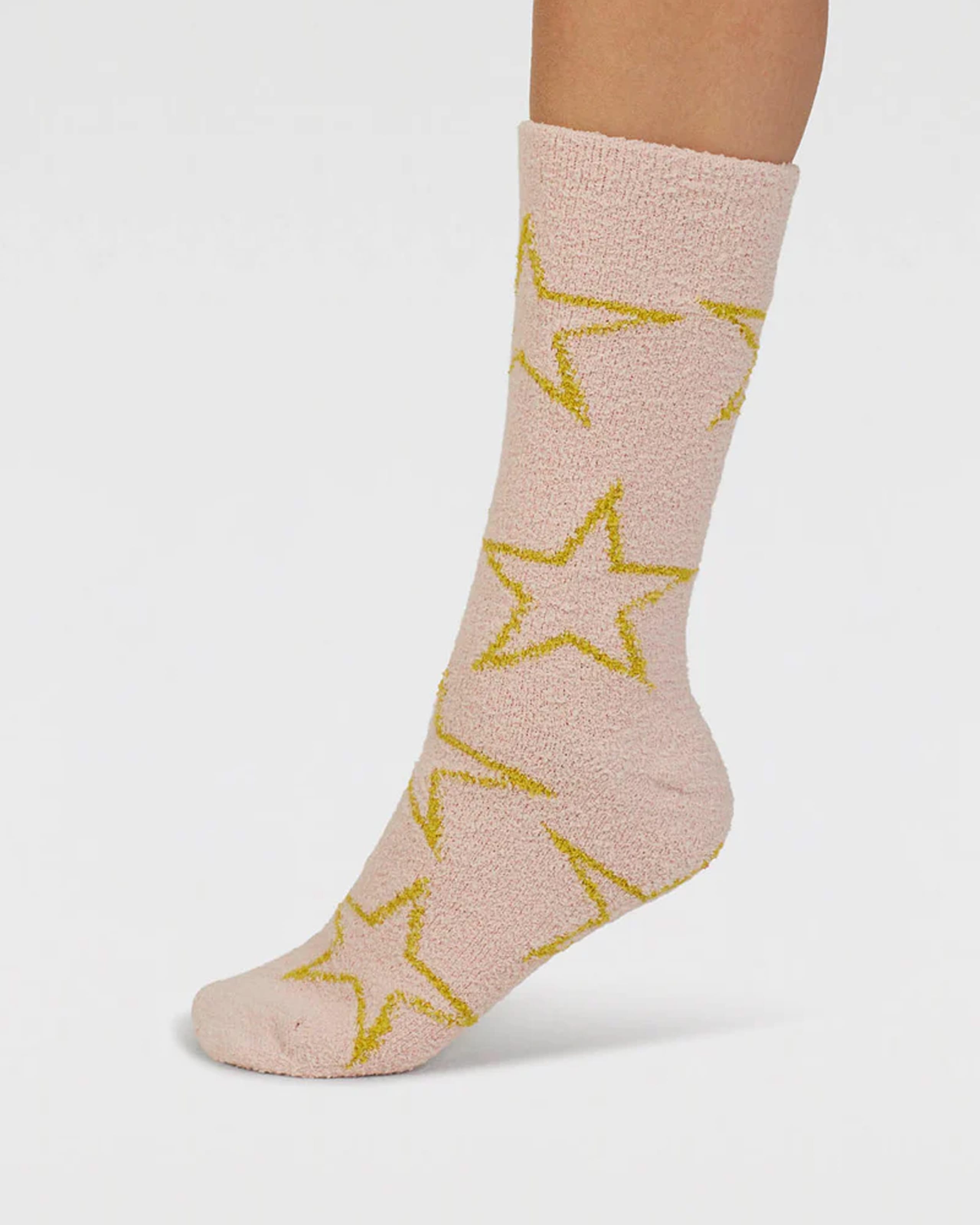 Faded Rose Pink | Marjorie Fluffy Bed Socks | WoolOvers US