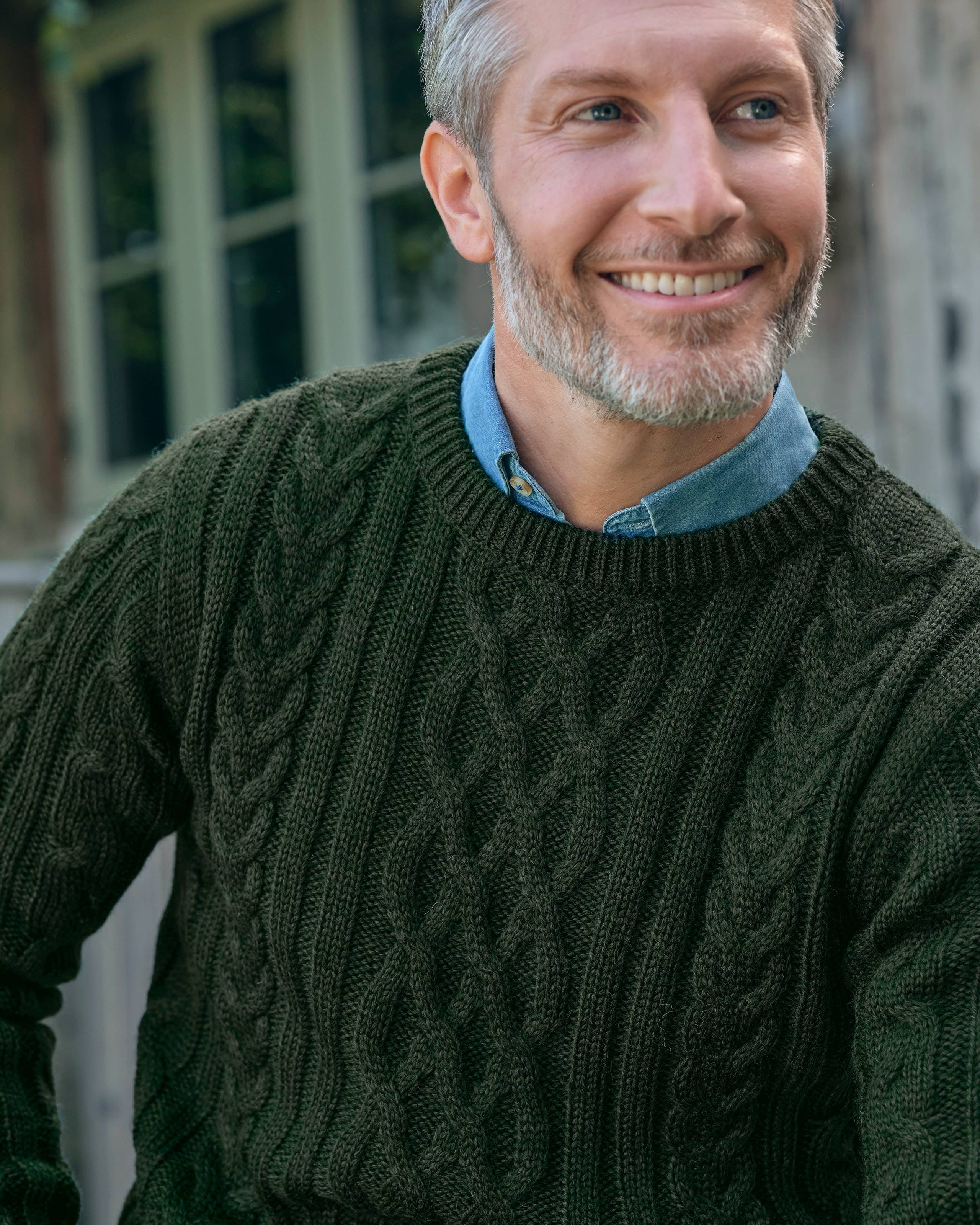 Hunter Green | Pure Wool Aran Knitted Jumper | WoolOvers AU