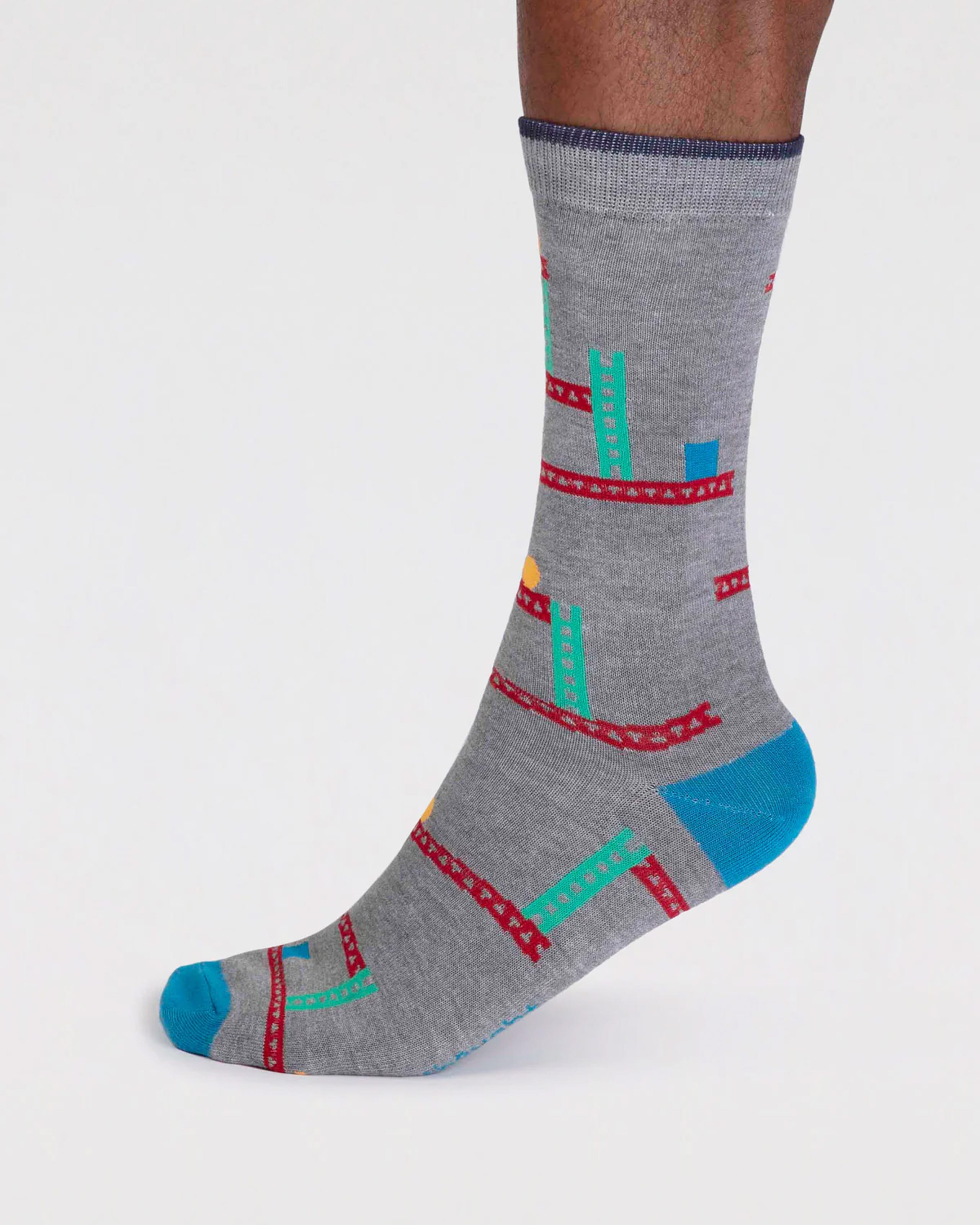 Grey Marl | Mens Lucas Bamboo Arcade Socks | WoolOvers UK