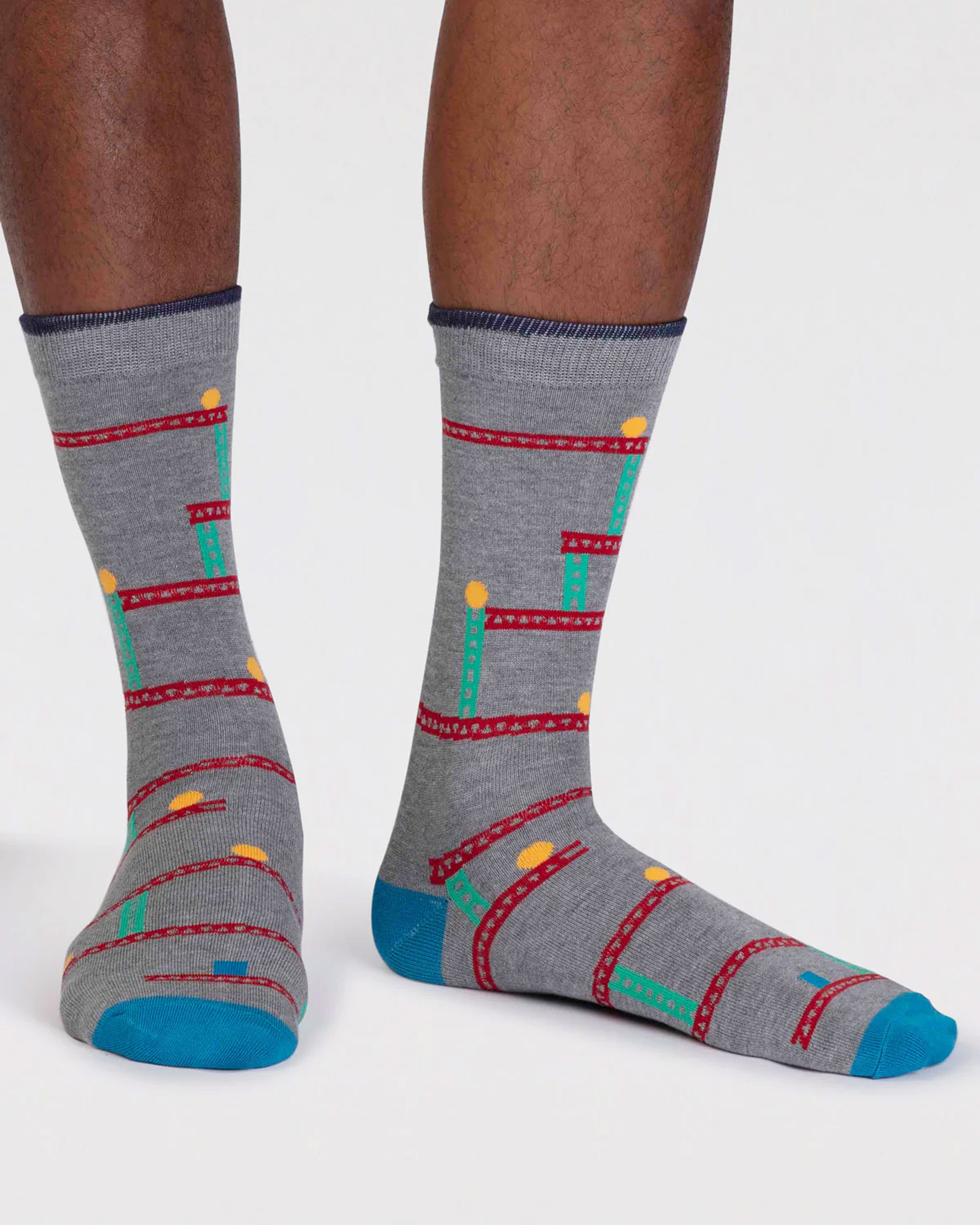 Grey Marl | Mens Lucas Bamboo Arcade Socks | WoolOvers UK