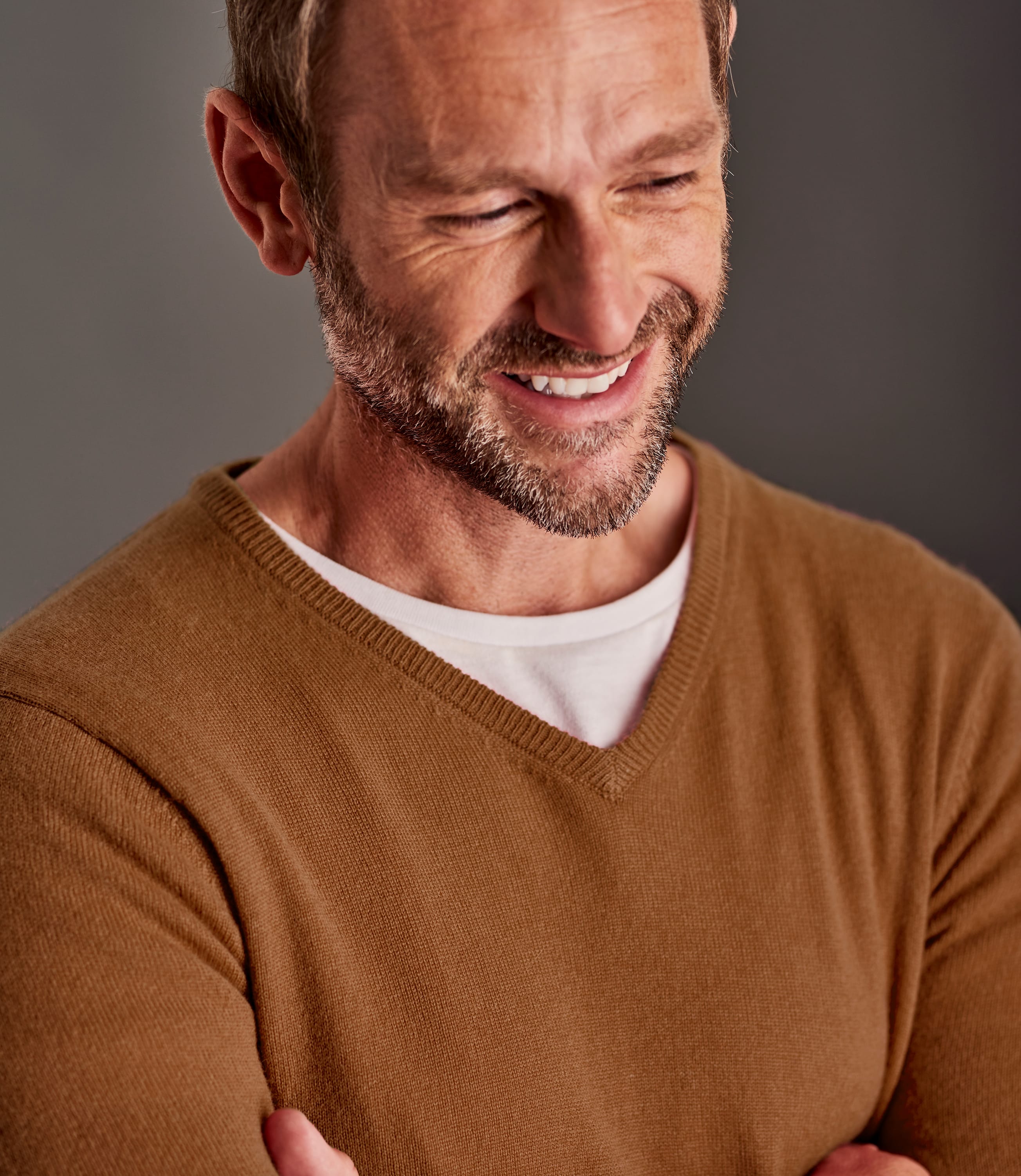 Deep Mustard | Cashmere & Merino Classic V Neck Knitted Jumper ...