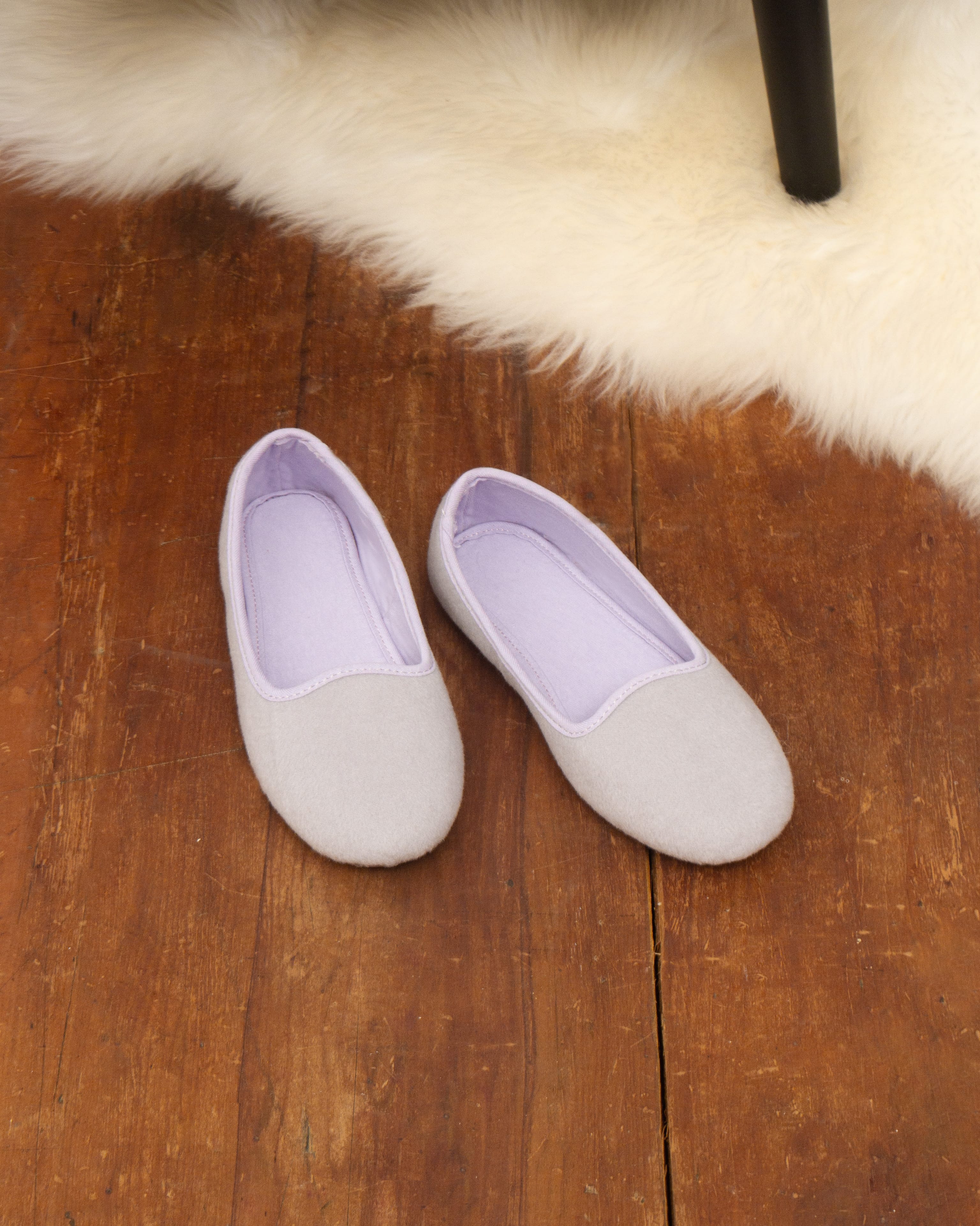 Lilac | Womens Felt Ballerina Slipper | WoolOvers UK