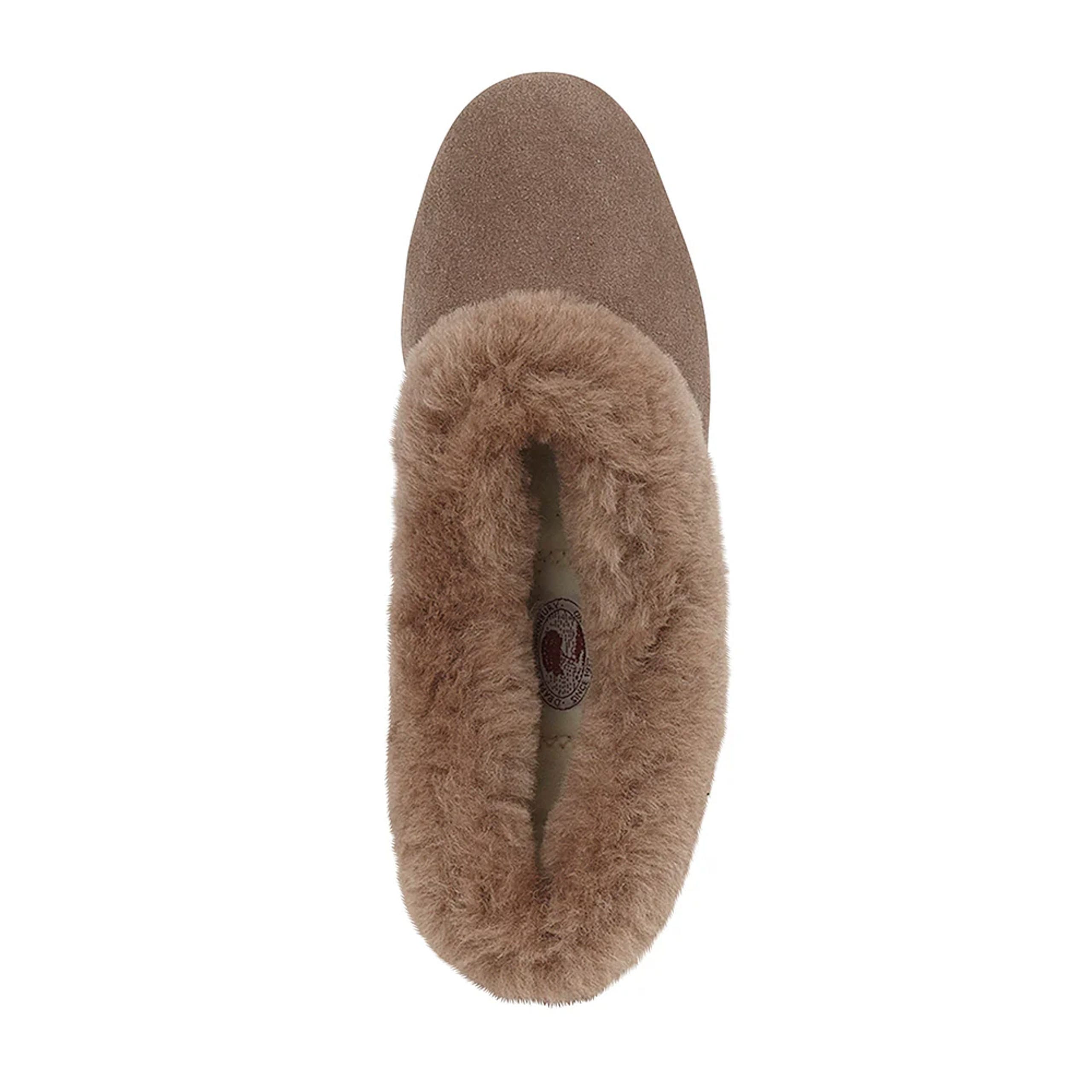 Taupe | Womens Draper Collar Sheepskin Slippers | WoolOvers UK