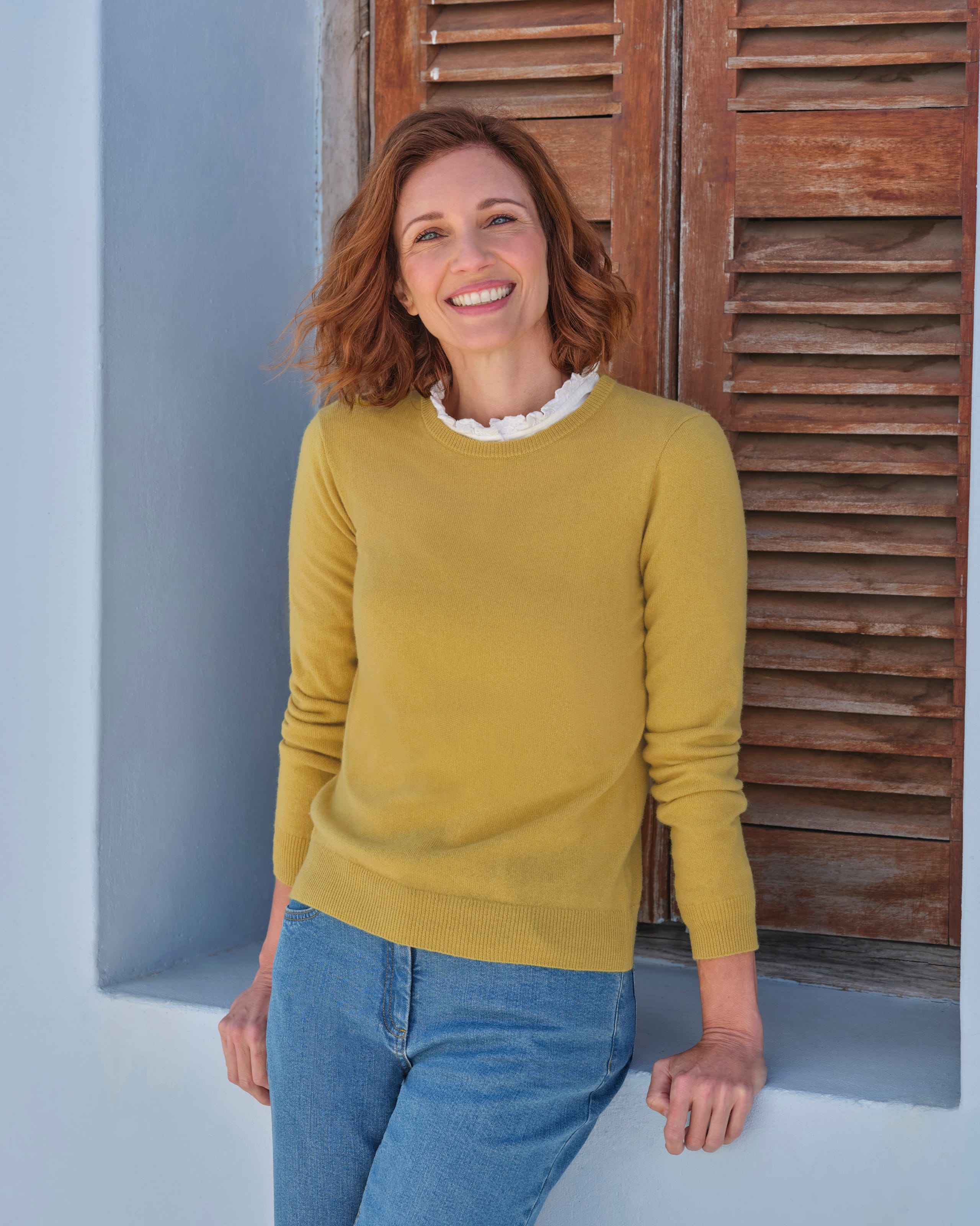 Mustard Seed | Cashmere & Merino Crew Neck Knitted Jumper | WoolOvers UK