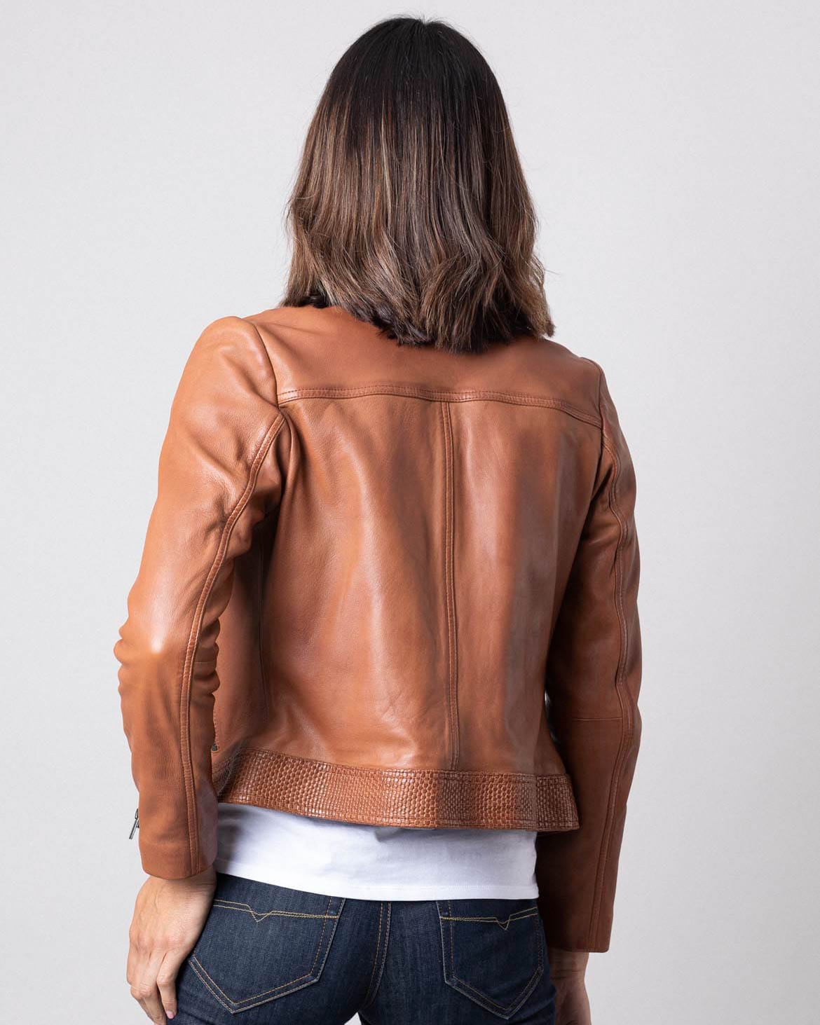 Tan | Anthorn Leather Jacket | WoolOvers UK