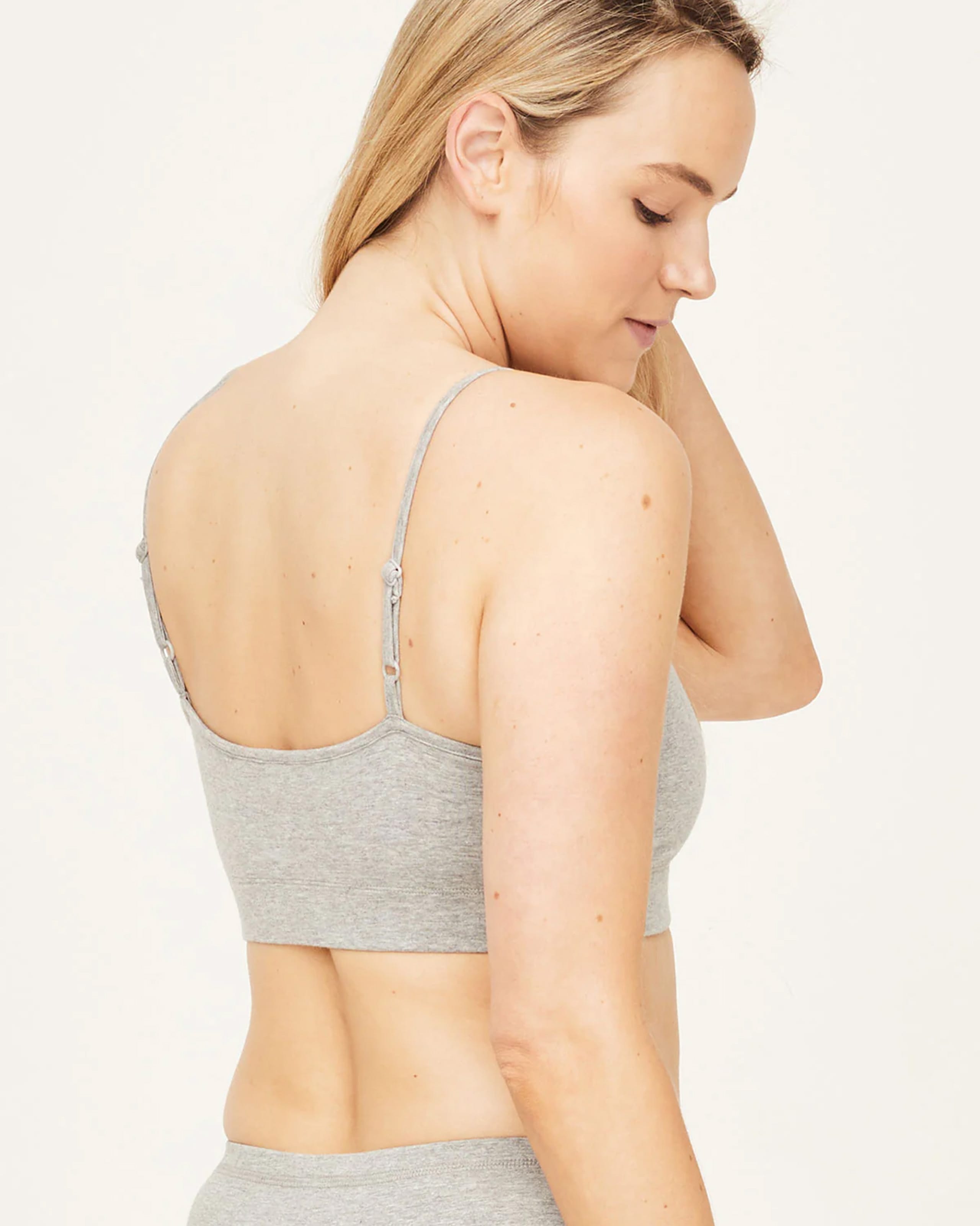 Grey Marl | Organic Cotton Bralette | WoolOvers UK