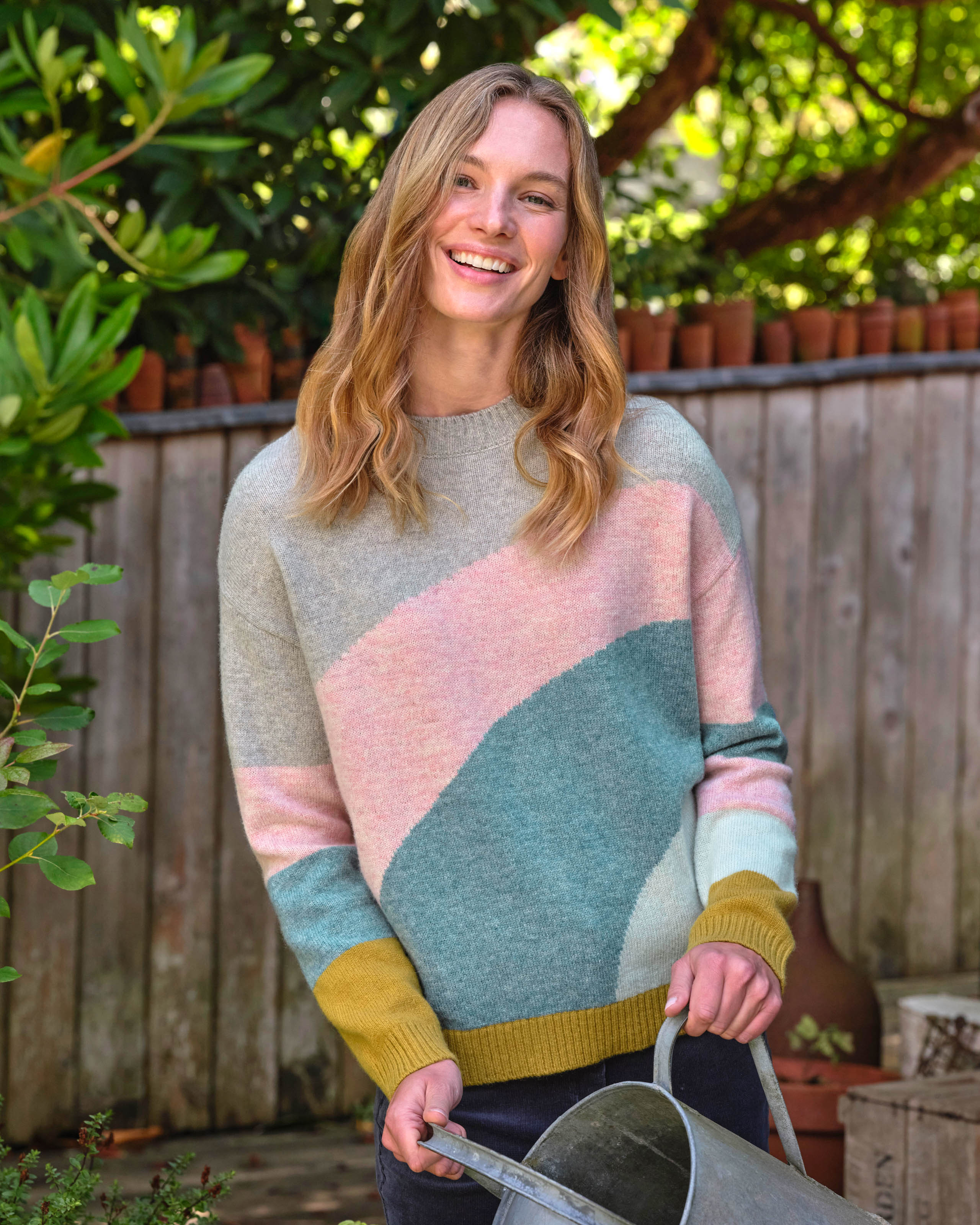 Multi | Wavy Color Block Sweater | WoolOvers US