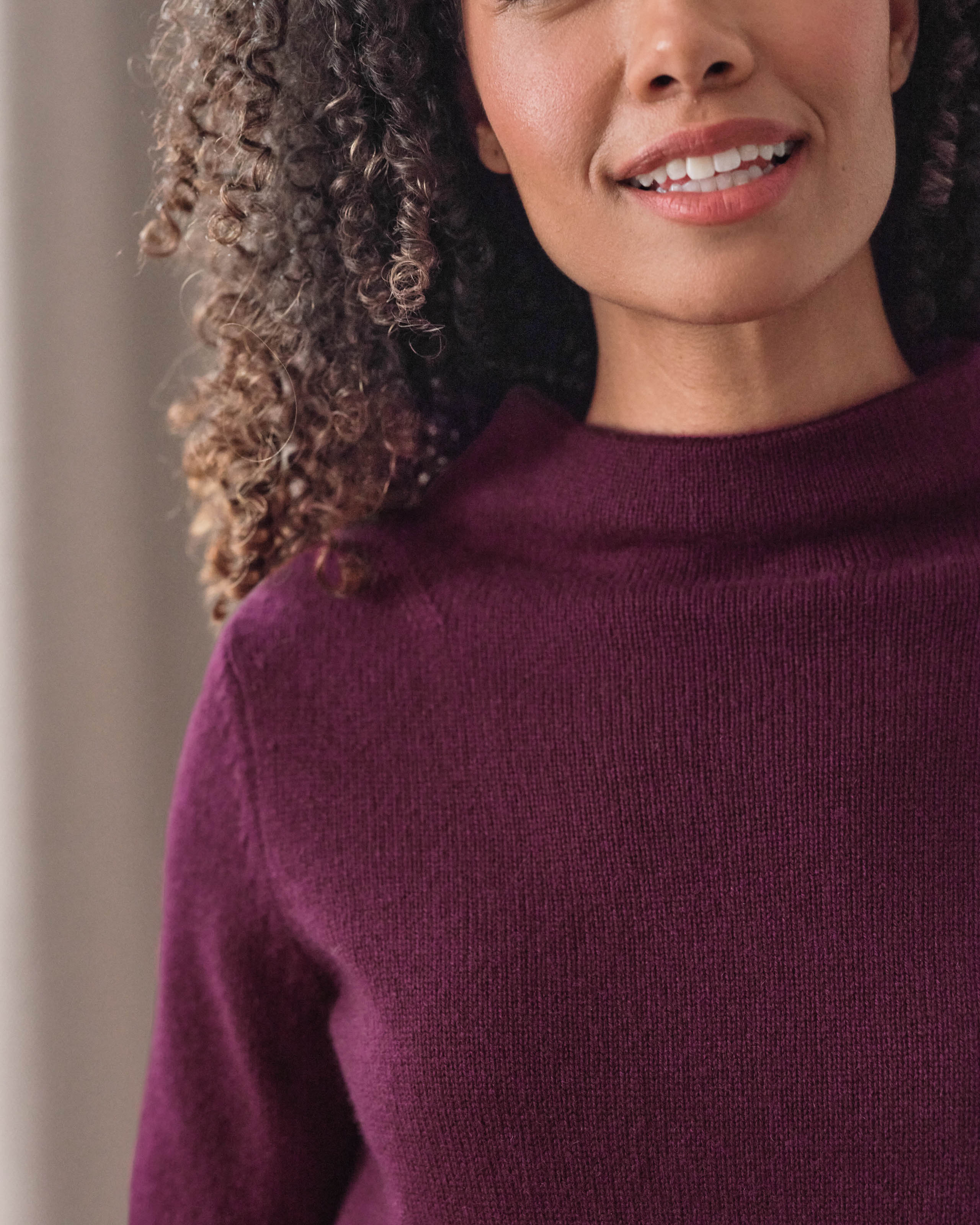 Dark Berry | Luxurious Pure Cashmere Turtle Neck Jumper | WoolOvers UK