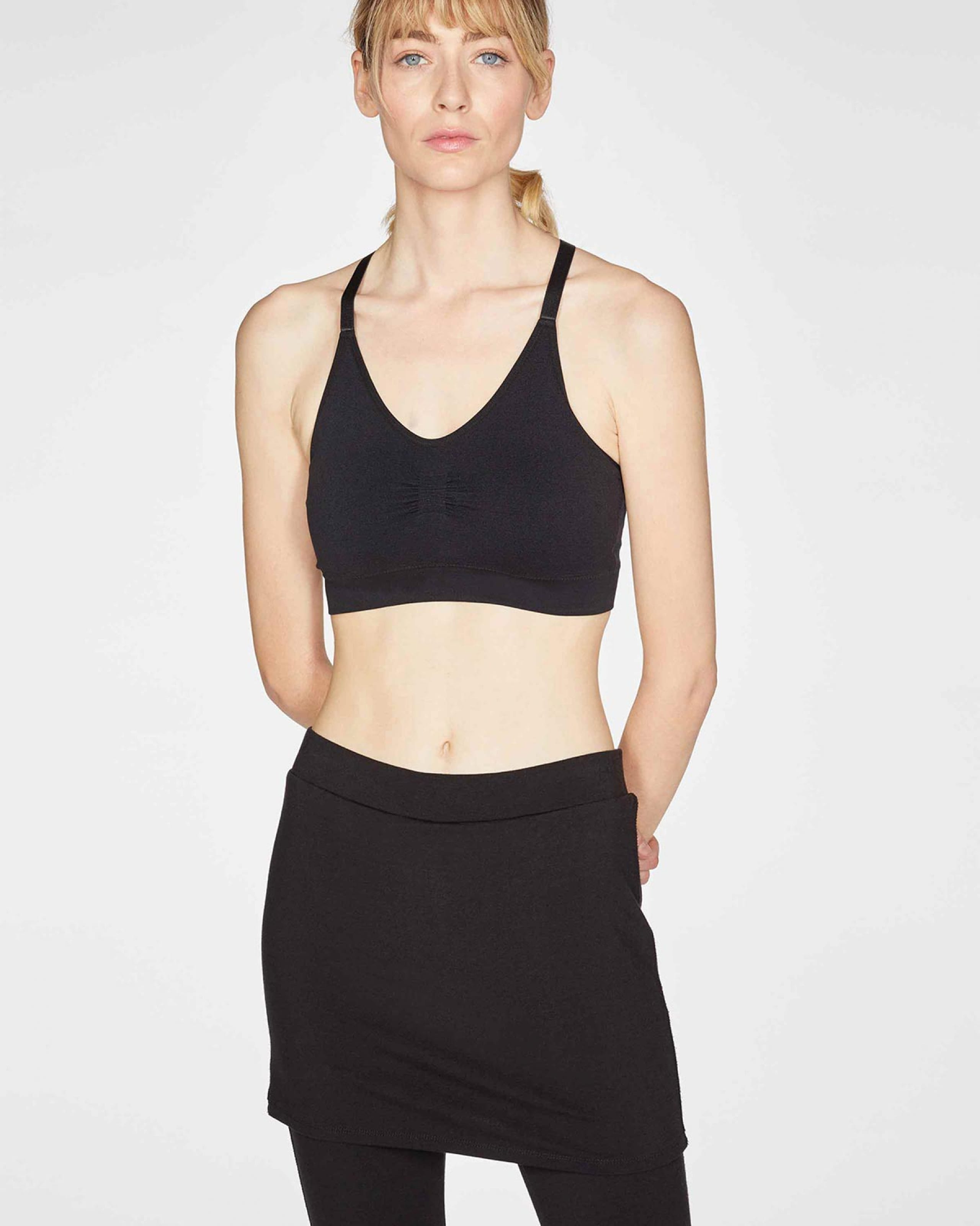 Black | Recycled Nylon Seamless Bralette | WoolOvers UK