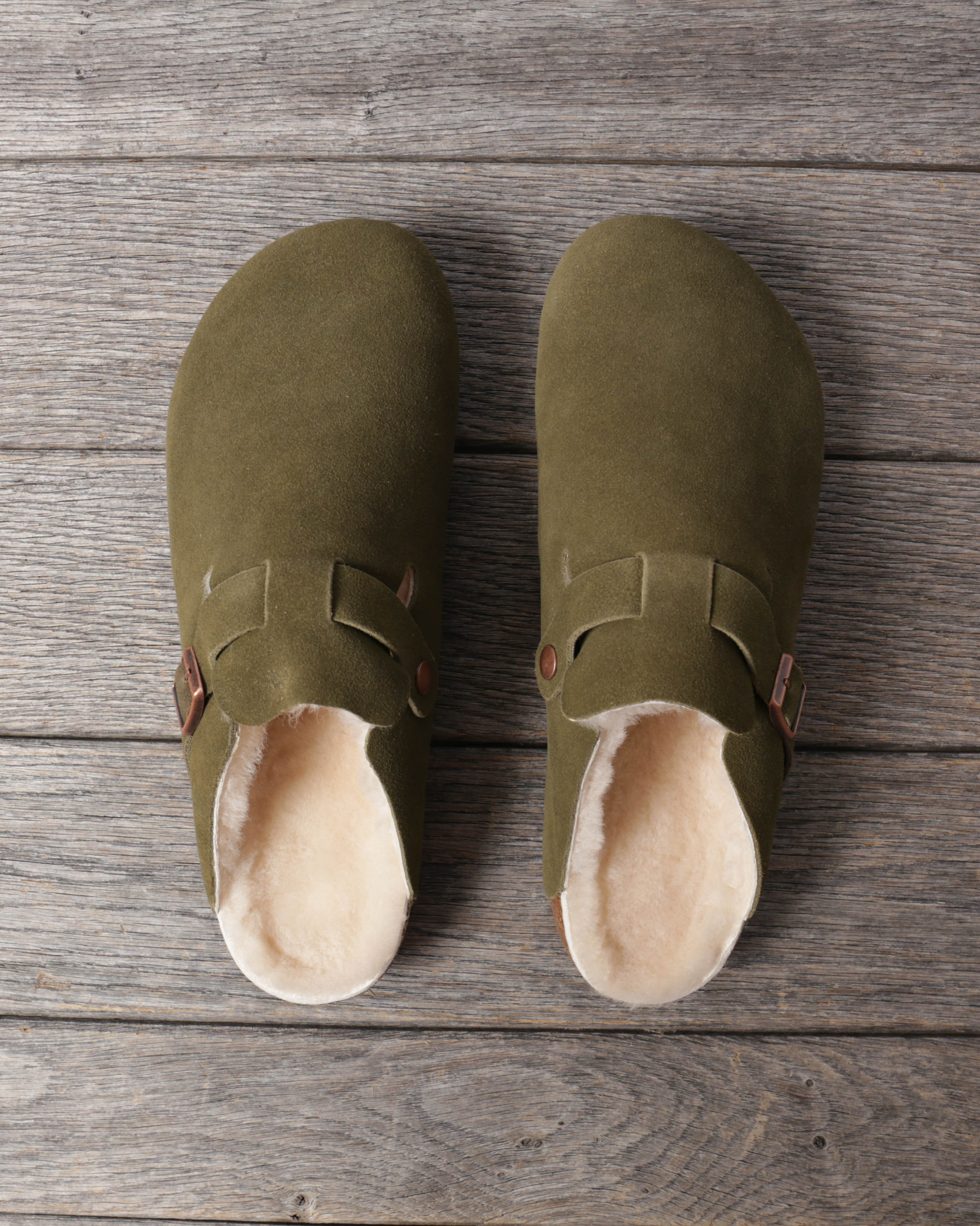Sage | Sheepskin Footbed Slippers | WoolOvers UK