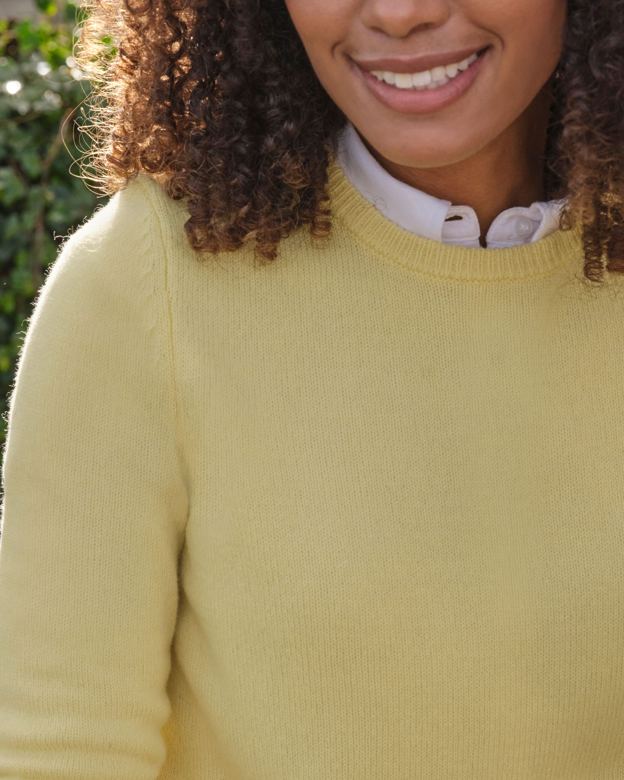 Lemon Yellow | Womens Lambswool Crew | WoolOvers US