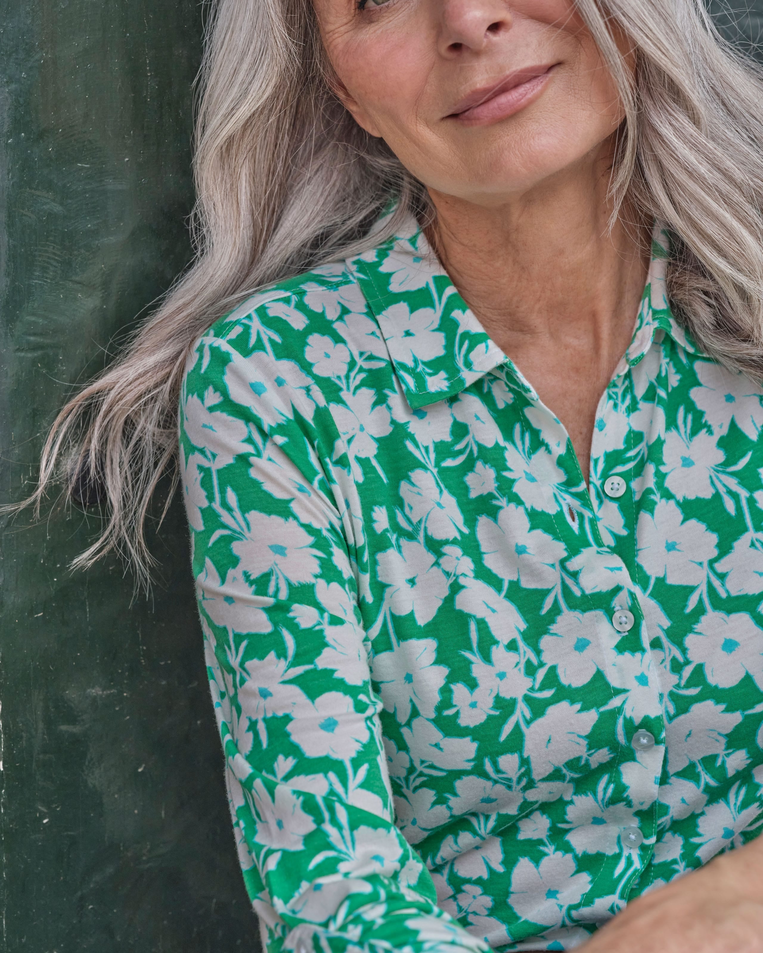 Orchid Bloom Print | Soft Touch Jersey Shirt | WoolOvers AU