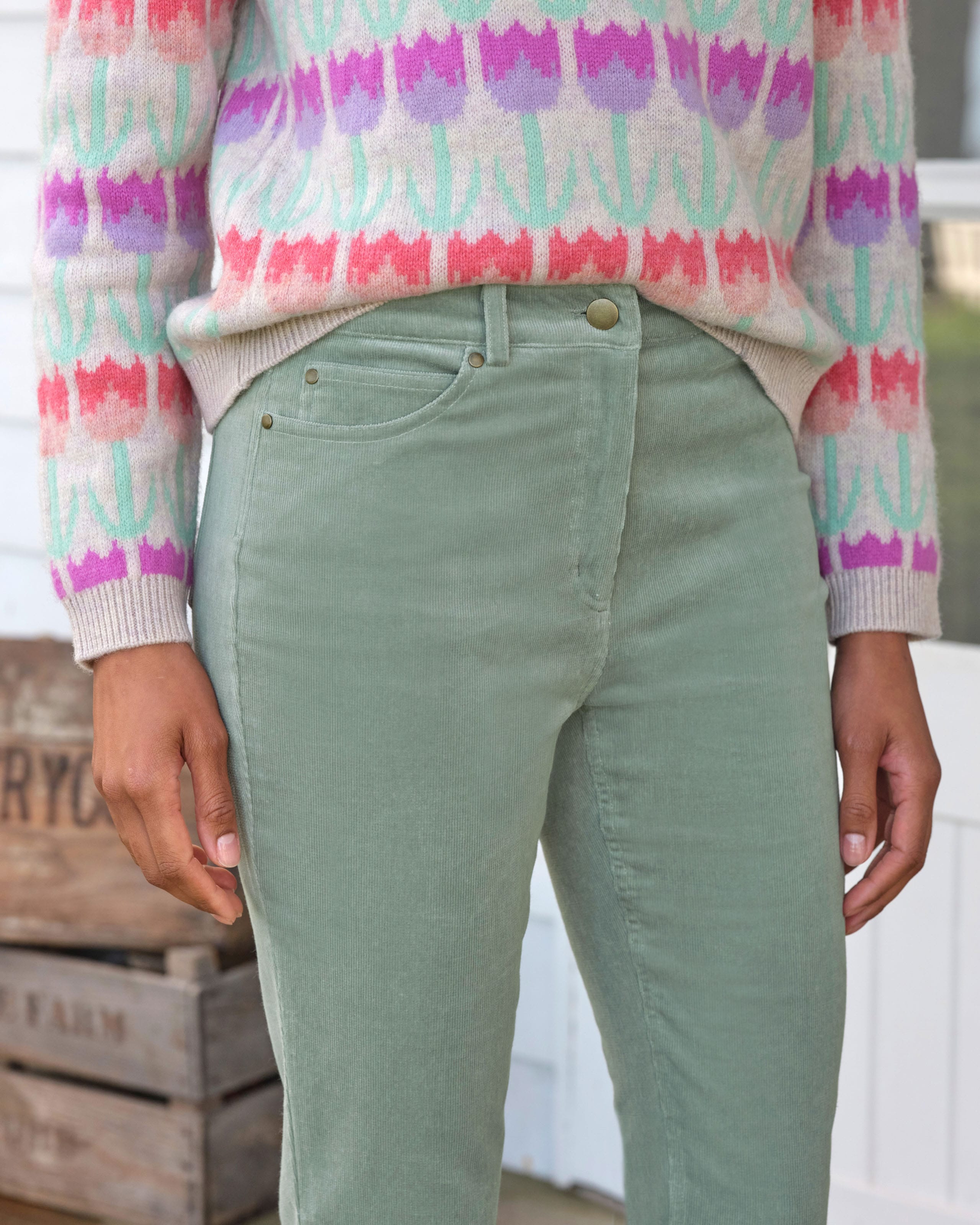 Jasmine Green | Organic Cotton Cord Jeans | WoolOvers US