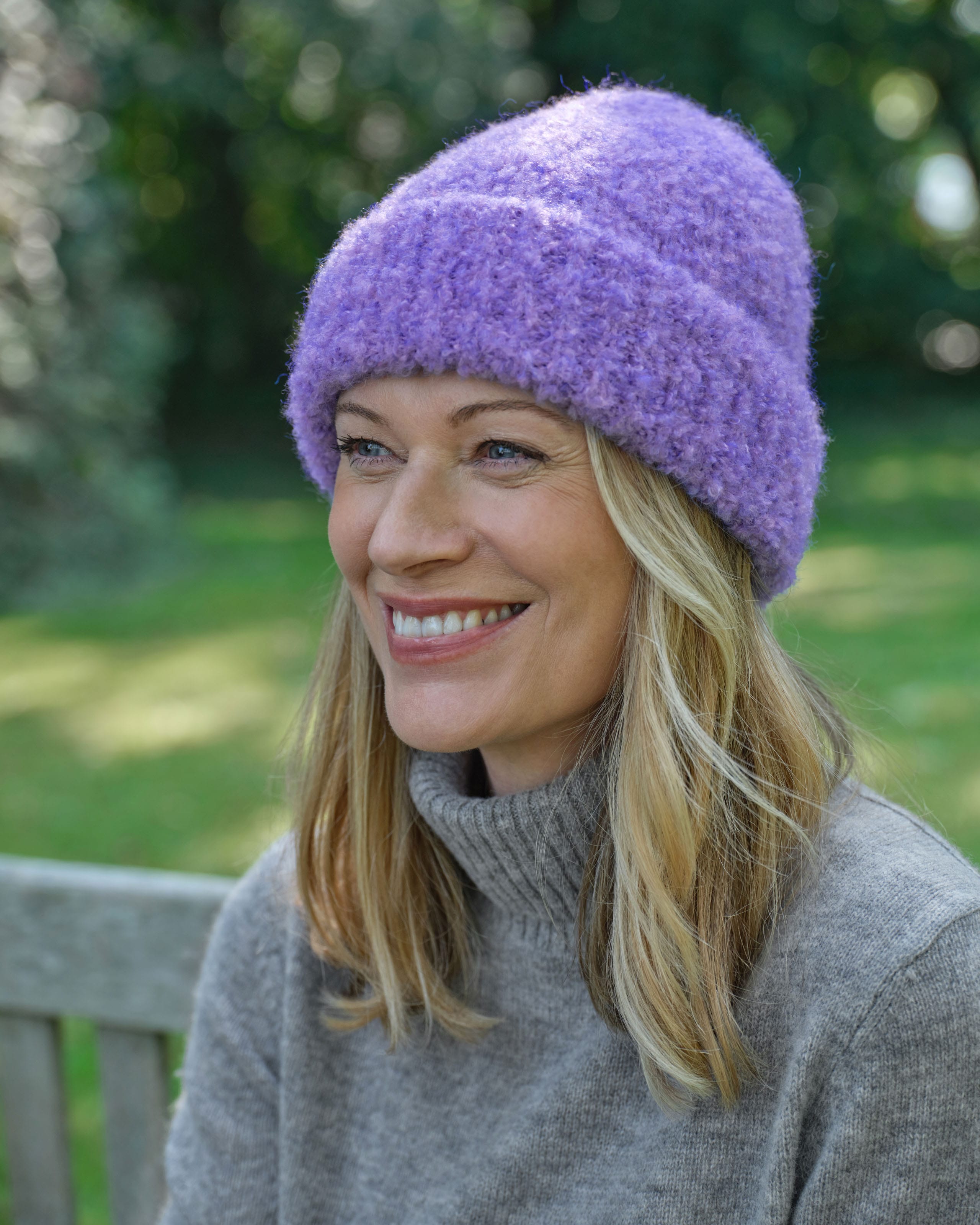 Purple | Boucle Hat | WoolOvers UK
