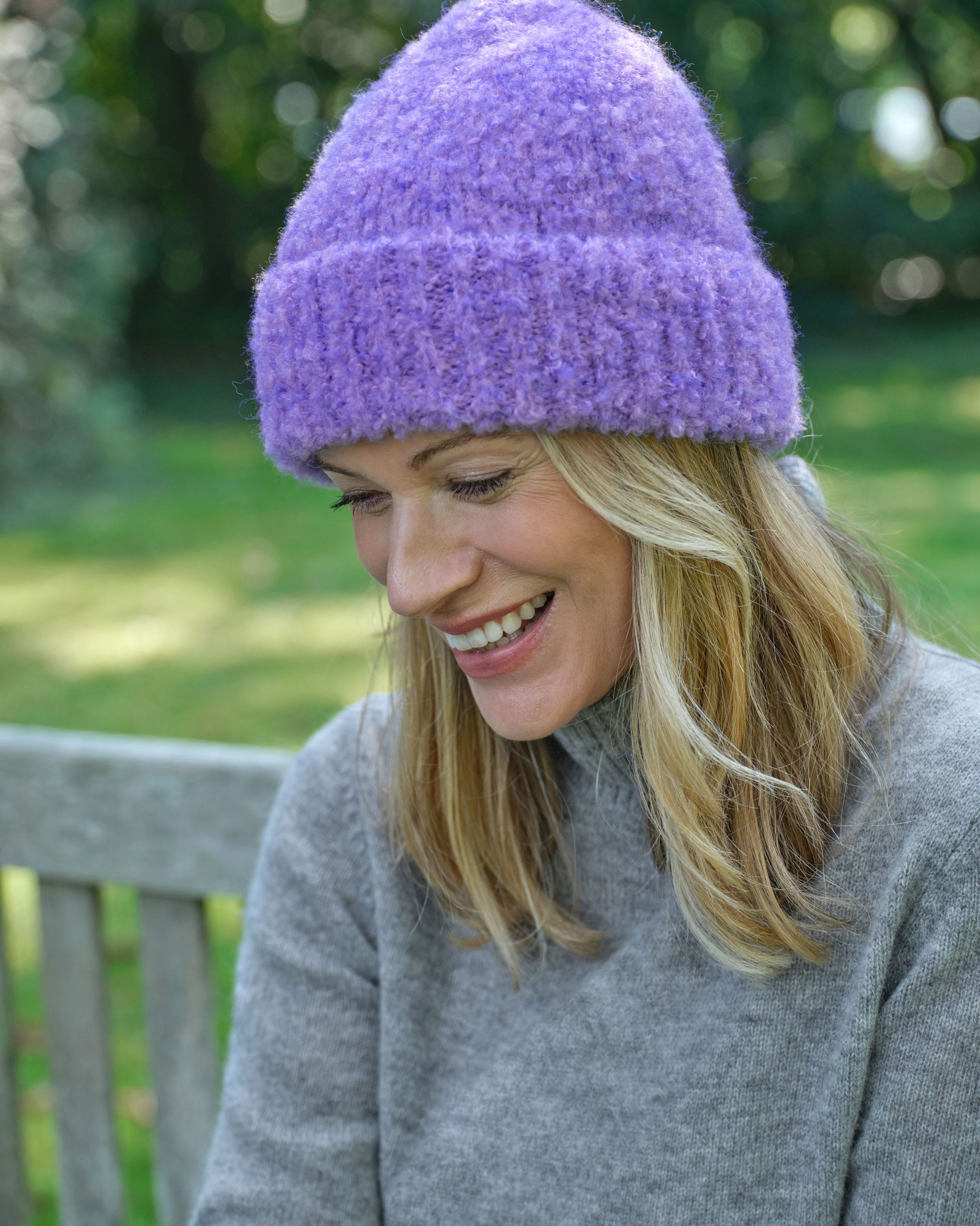 Purple | Boucle Hat | WoolOvers UK