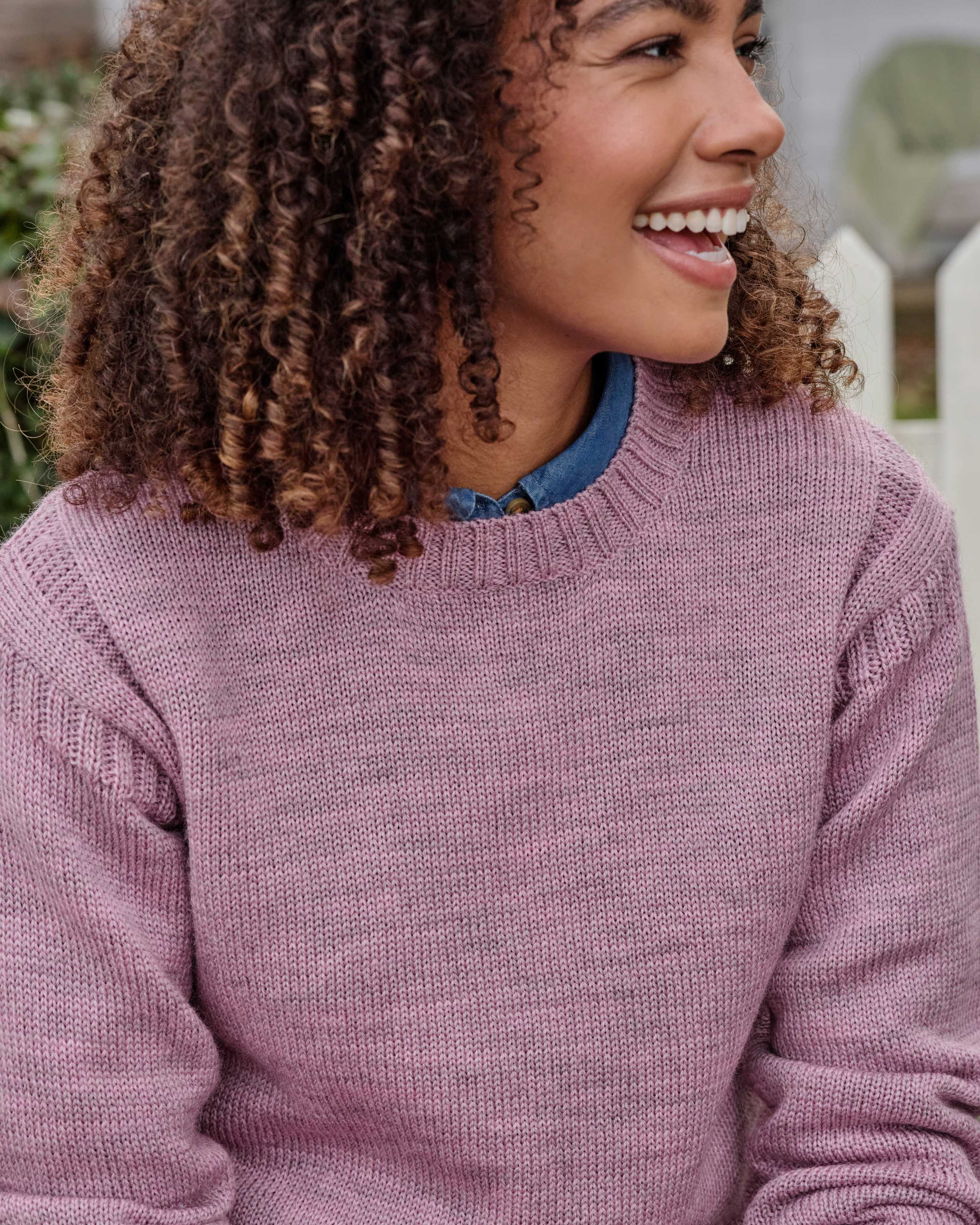 Rose Marl | 100% Pure Wool Guernsey Jumper | WoolOvers AU