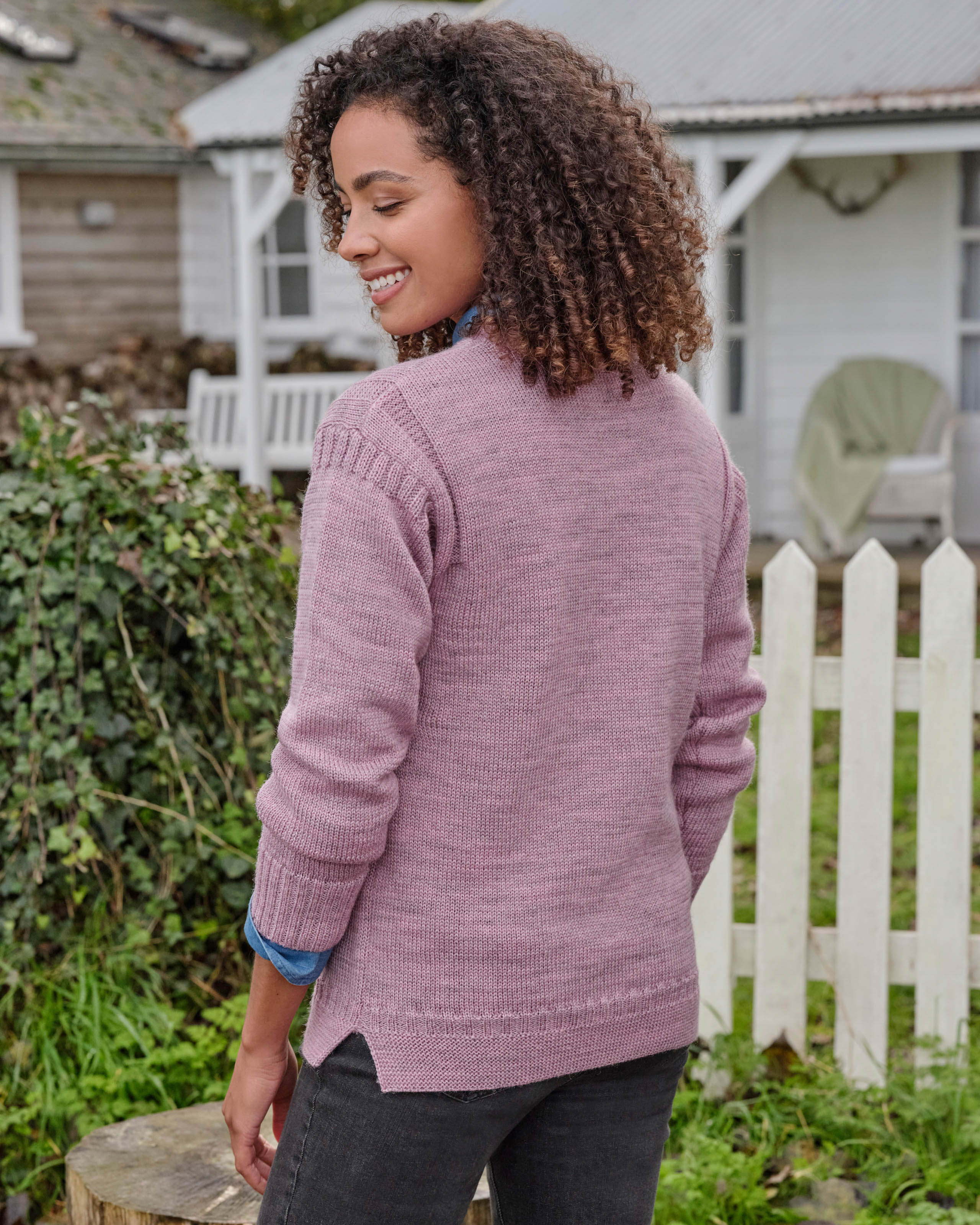 Rose Marl | 100% Pure Wool Guernsey Jumper | WoolOvers AU