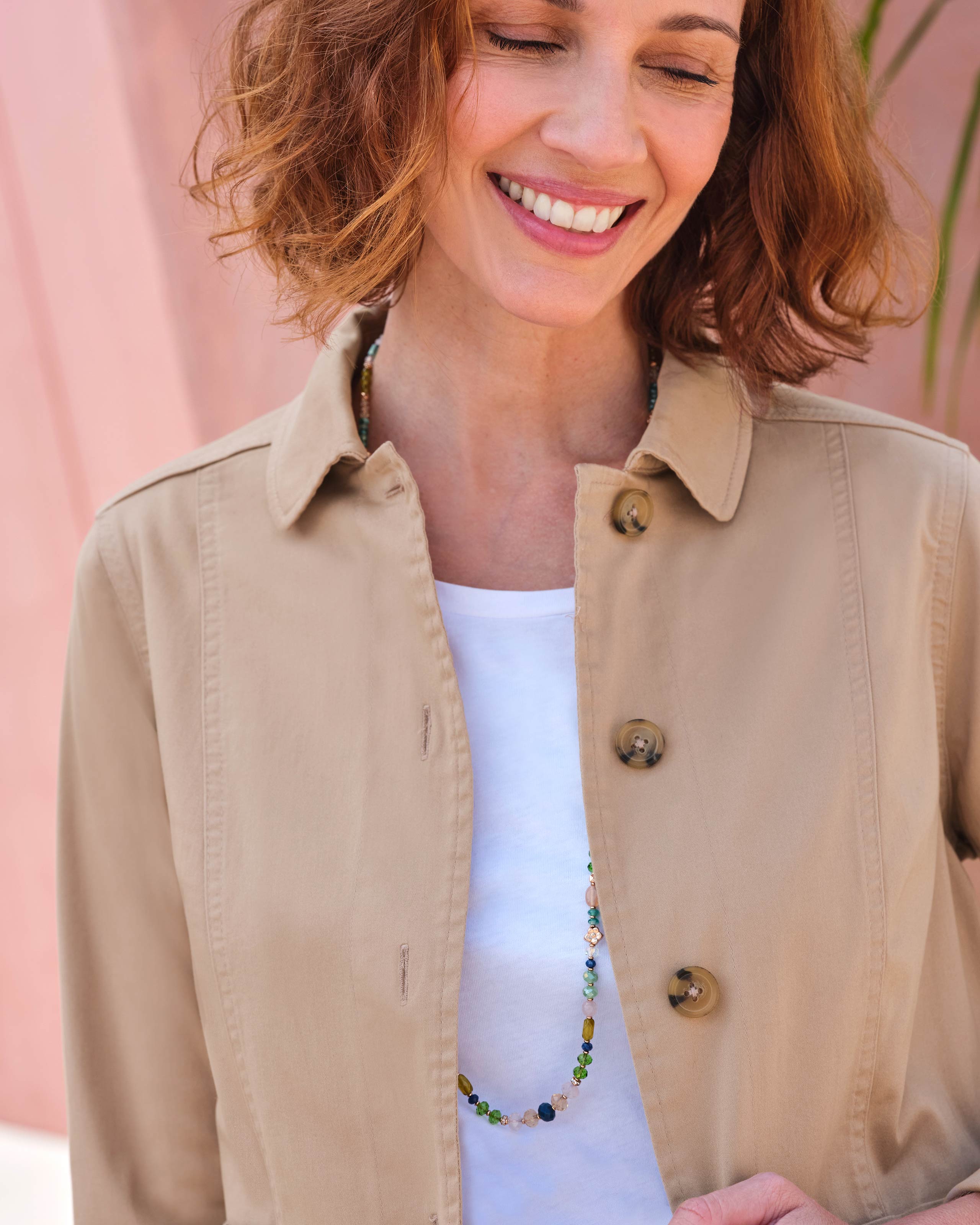 Camel | Collared Cotton Jacket | WoolOvers AU