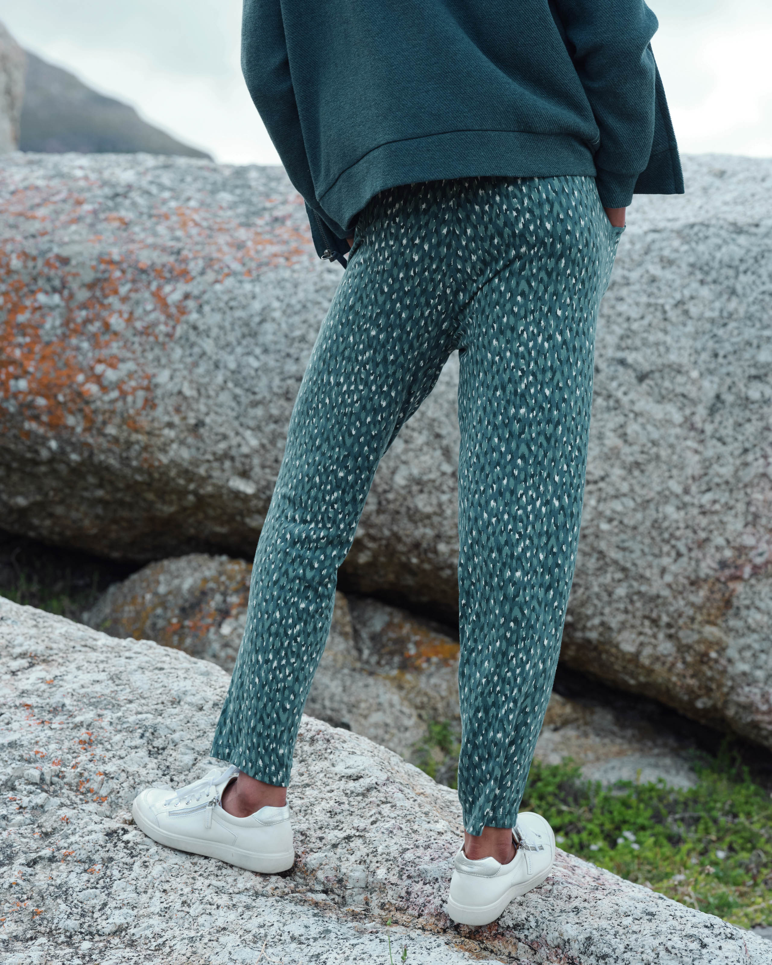 Ikat Smudge Print | Serene Tapered Leg Trouser | WoolOvers UK