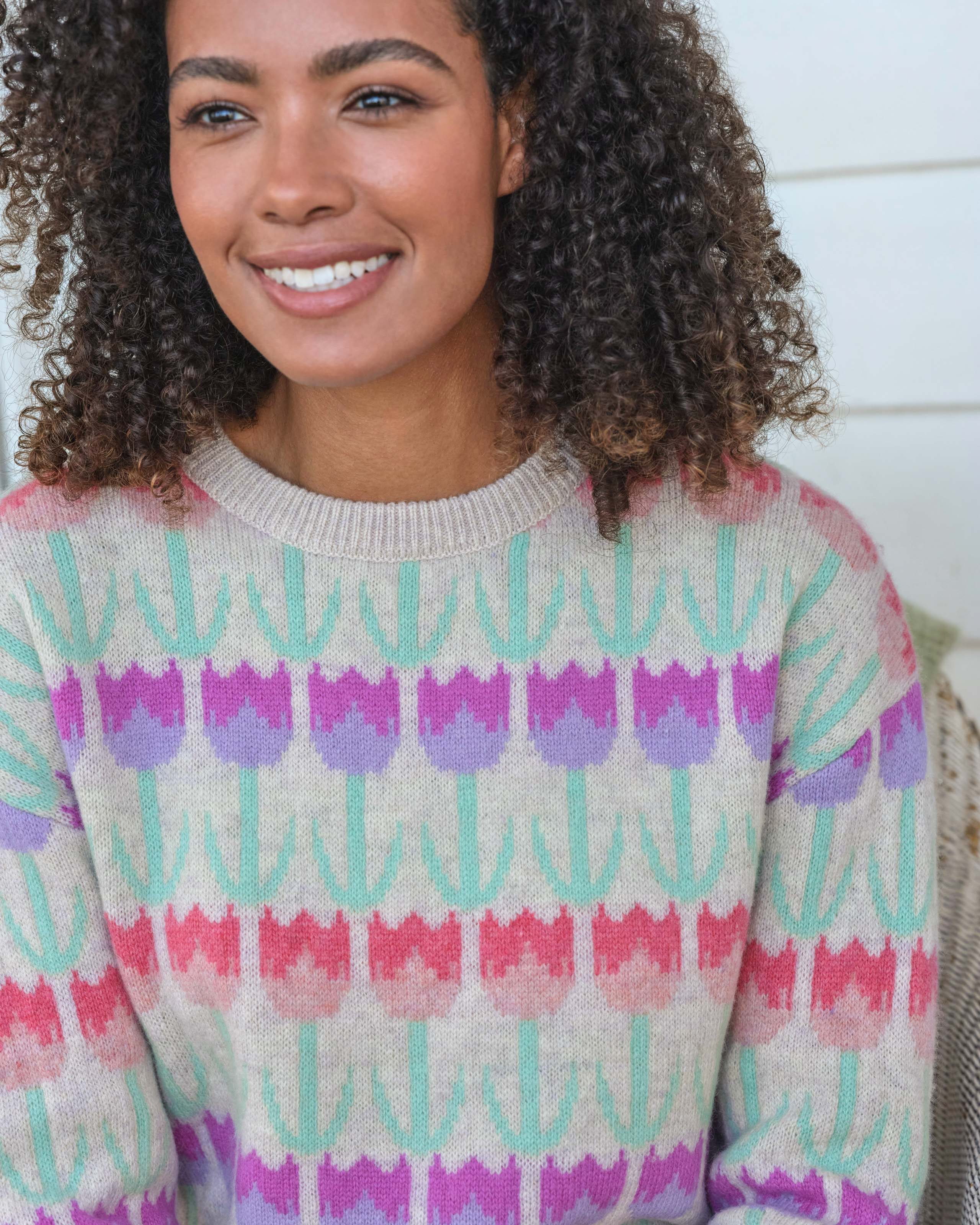 Multi | Pullover mit Tulpenmuster | WoolOvers DE