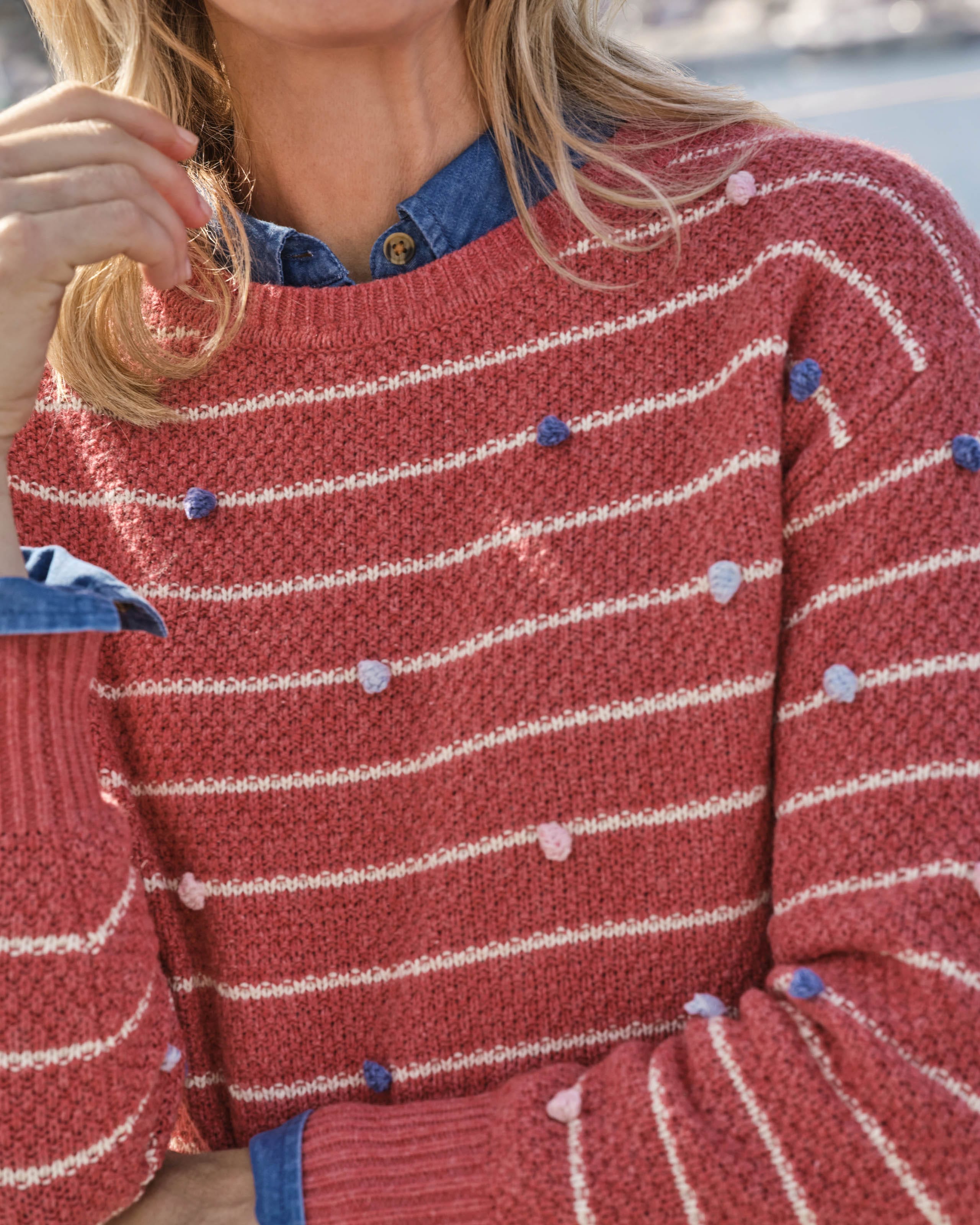 Multi | Pullover mit Tupfen & Streifen | WoolOvers DE