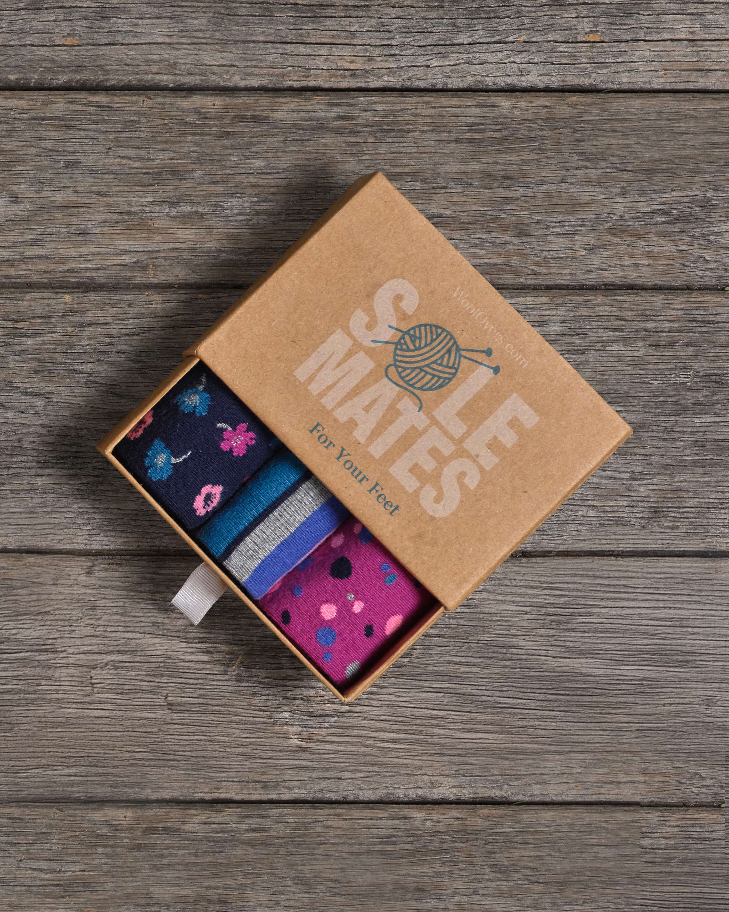 Stripe Floral | Womens Gift Boxed Bamboo Socks | WoolOvers UK