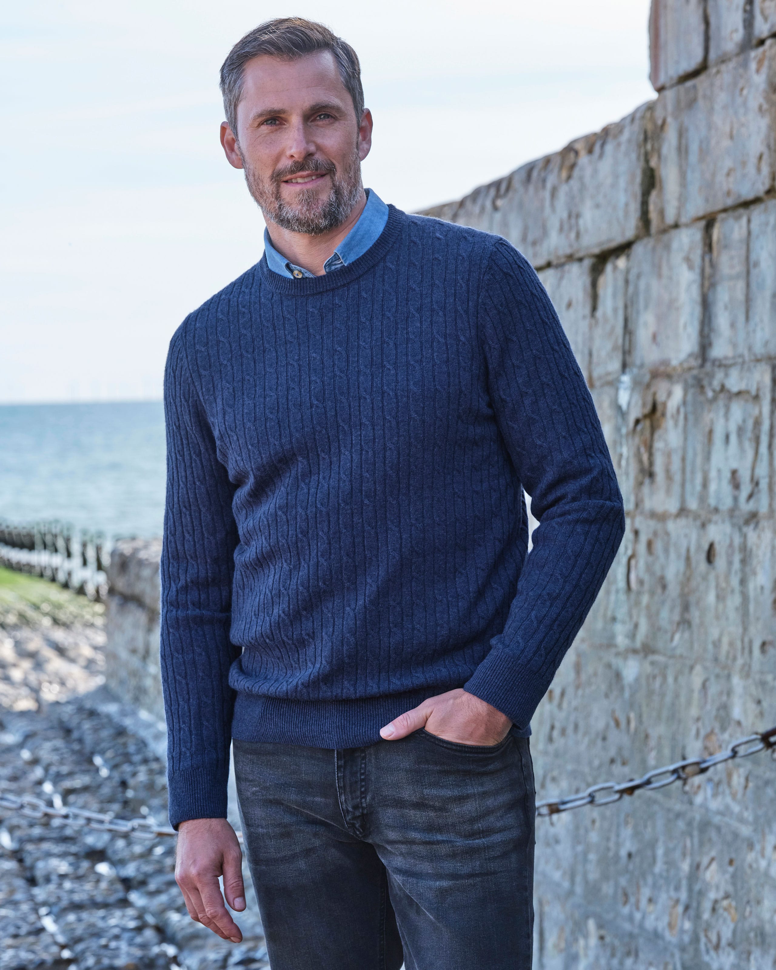 Navy Jumpers | Cashmere, Merino, Lambswool