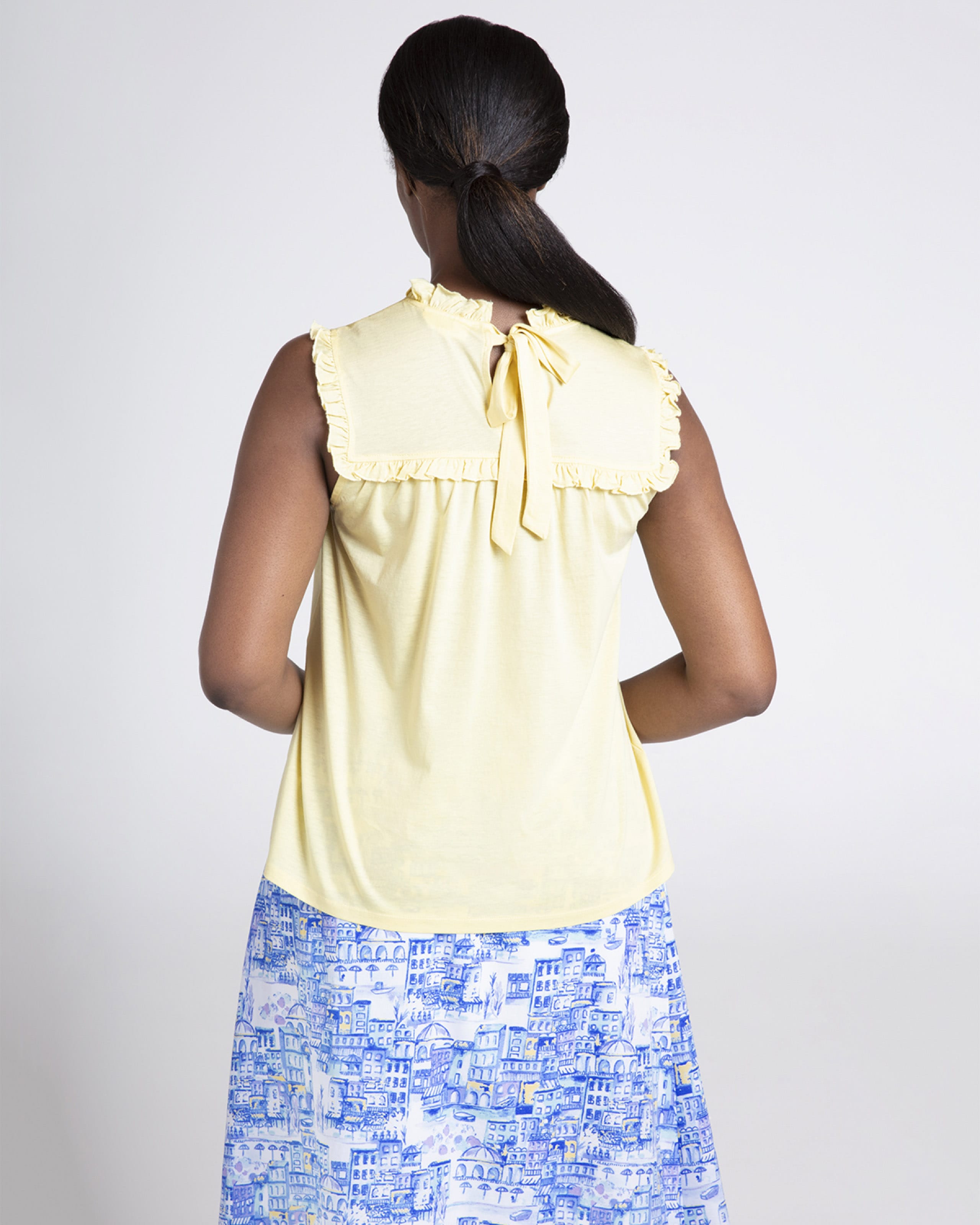 Light Chartreuse Yellow | Noemi Tencel & Organic Cotton Top | WoolOvers UK